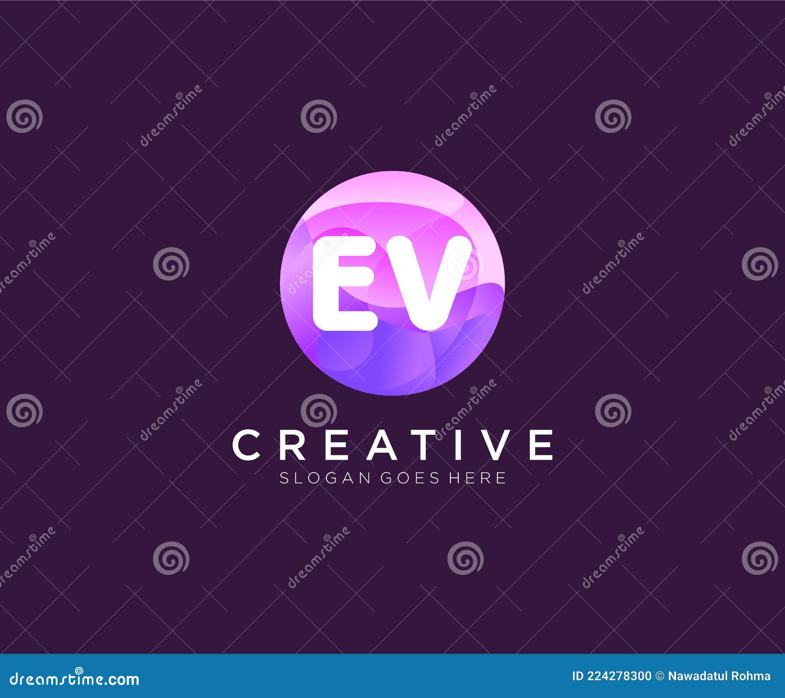 EV Initial Logo with Colorful Circle Template Vector Stock Vector ...