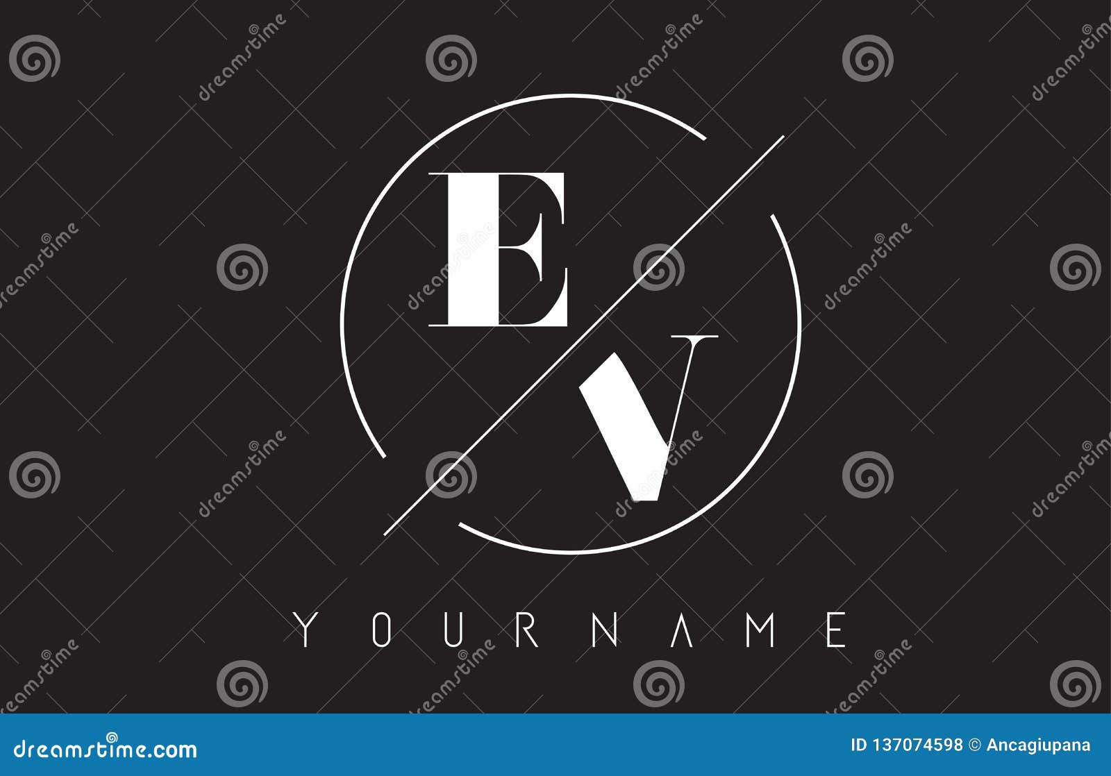 EV Letter Logo with Cutted and Intersected Design Stock Vector ...