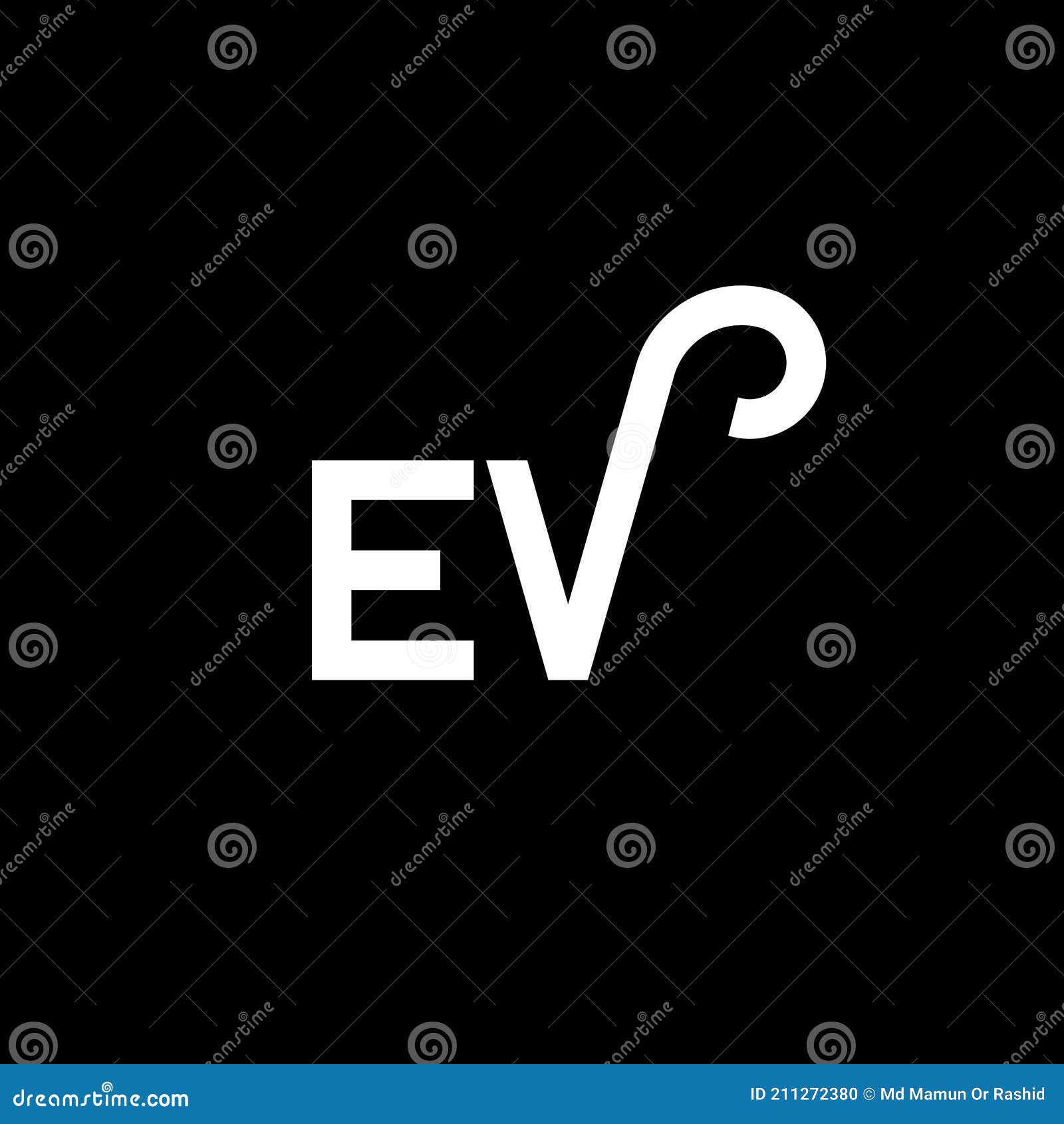 EV Letter Logo Design on Black Background. EV Creative Initials Letter ...