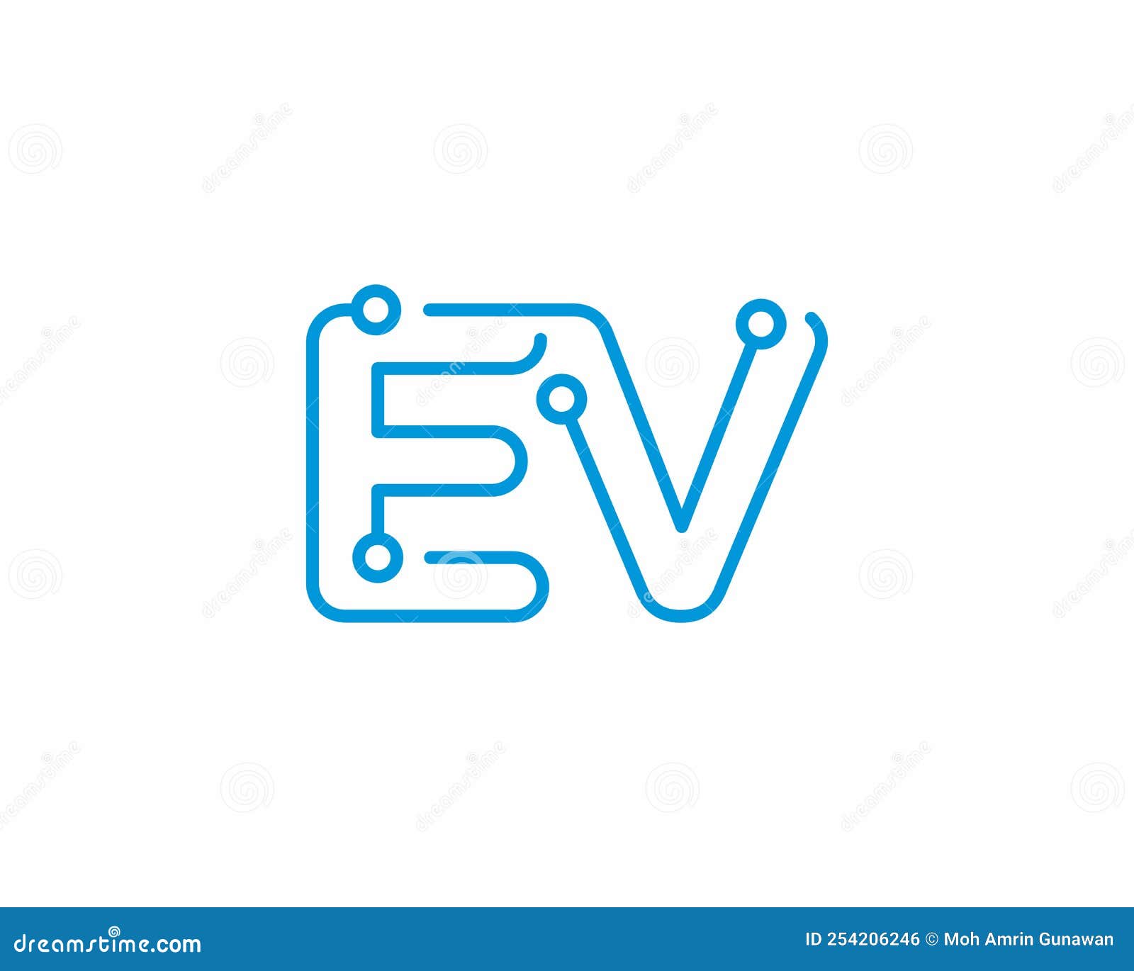 EV Letters, Electronic Circuit, Technology Logo Design Vector 001 Stock ...