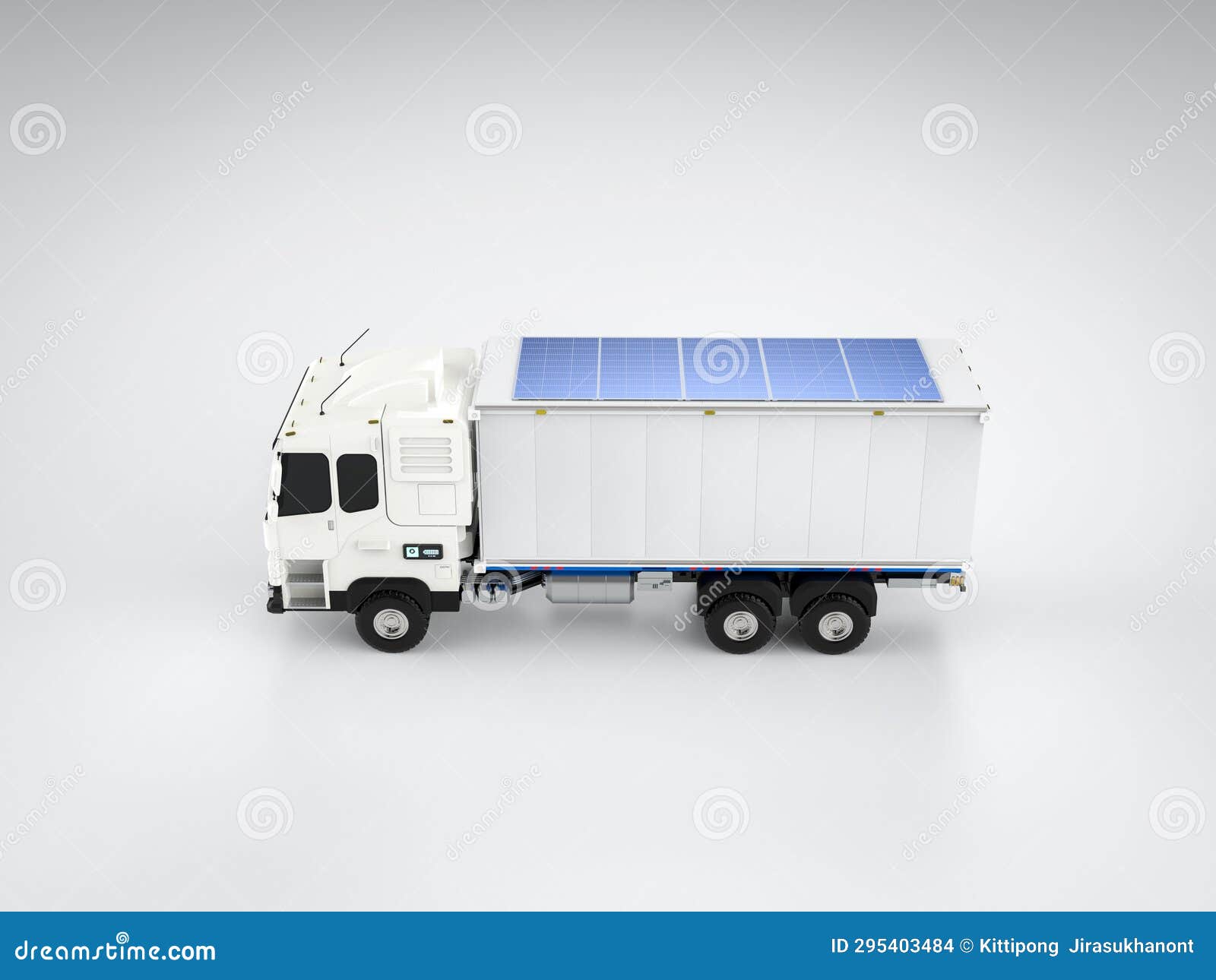 Ev Logistic Trailer Truck Or Electric Vehicle Lorry With Pack Of ...