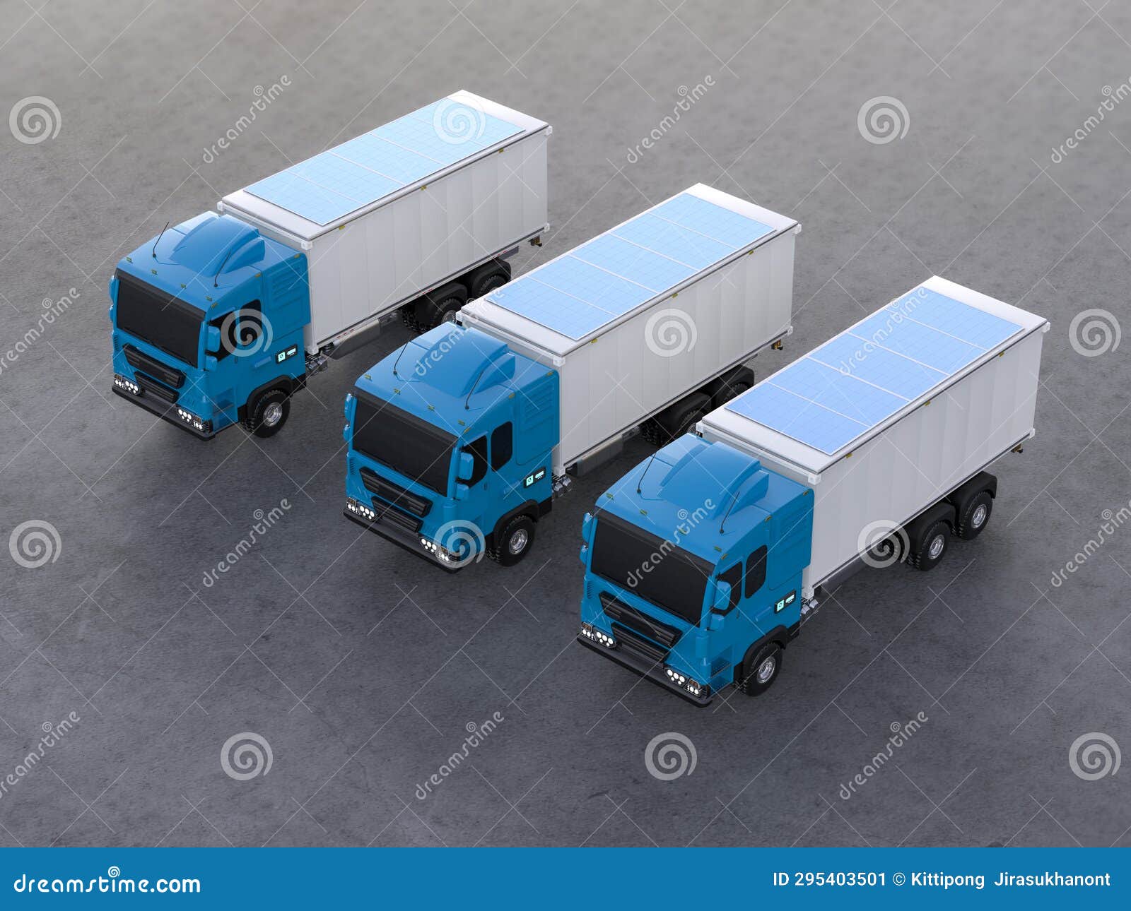 Ev Logistic Trailer Truck with Solar Panel Stock Illustration ...