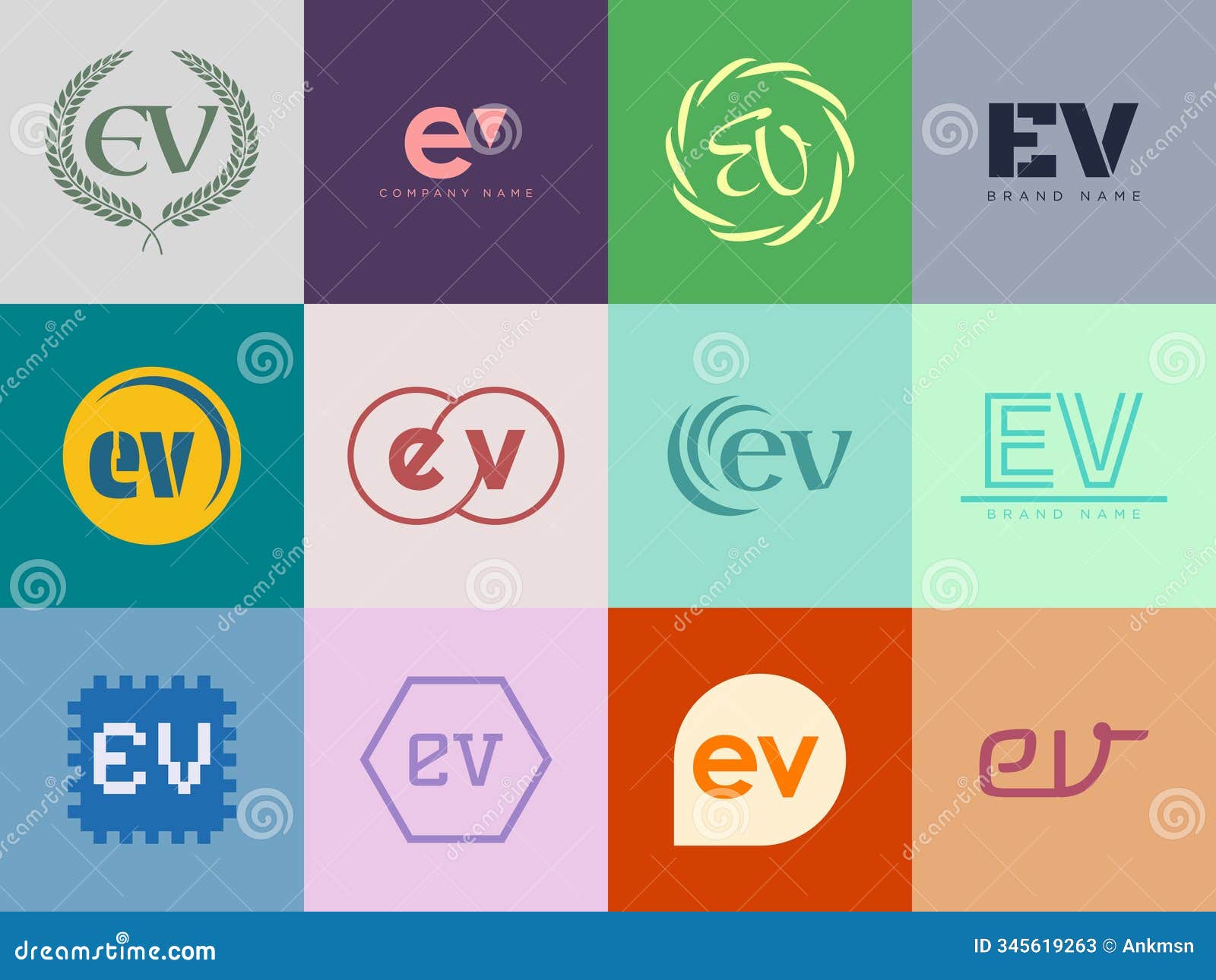 EV Logo Company Template. Letter E and V Logotype Stock Vector ...