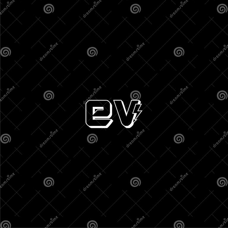 EV Logo Icon Isolated on Dark Background Stock Vector - Illustration of ...