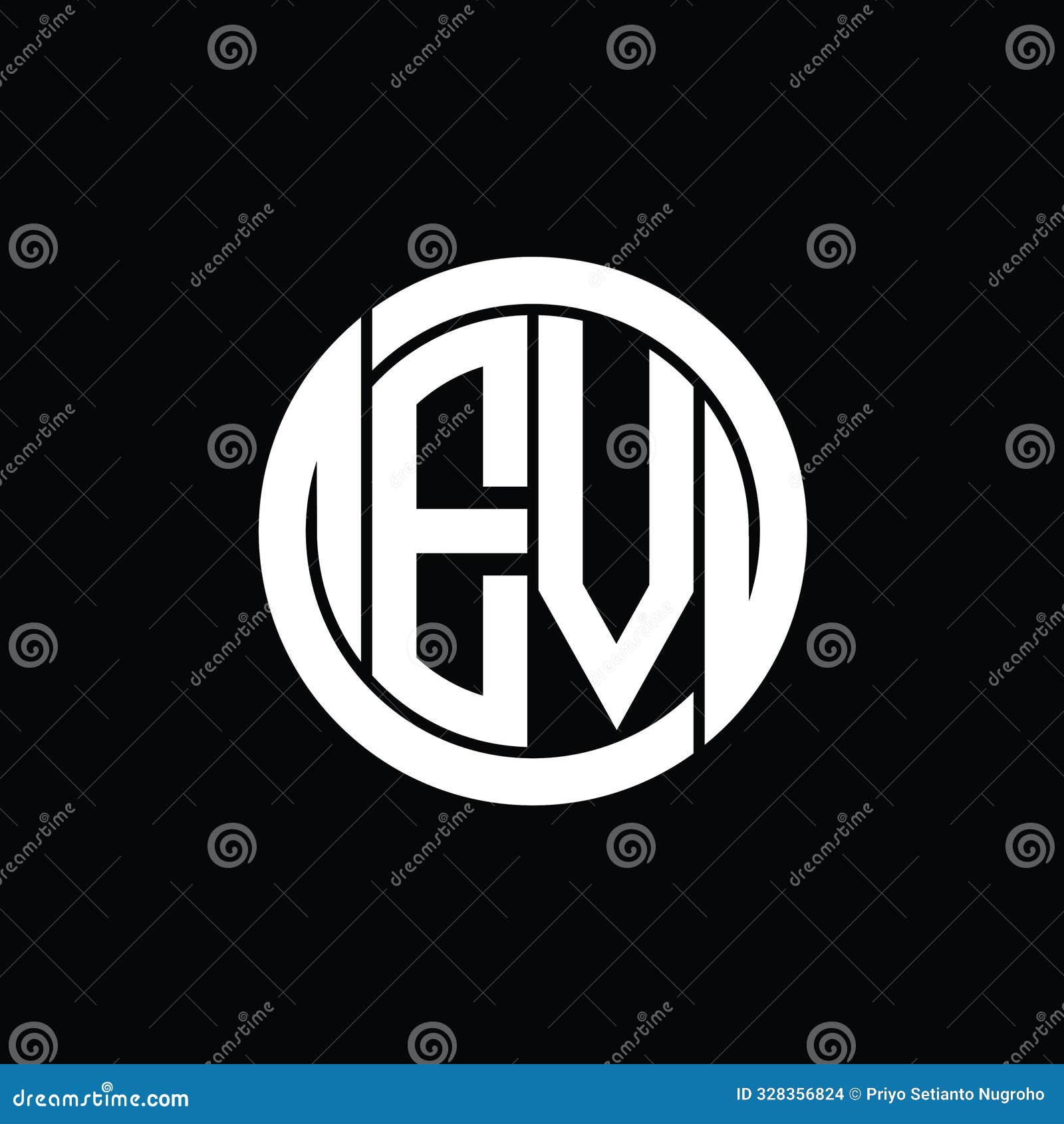 EV Logo Monogram Shield Inside Circle Shape Vector Images Design ...