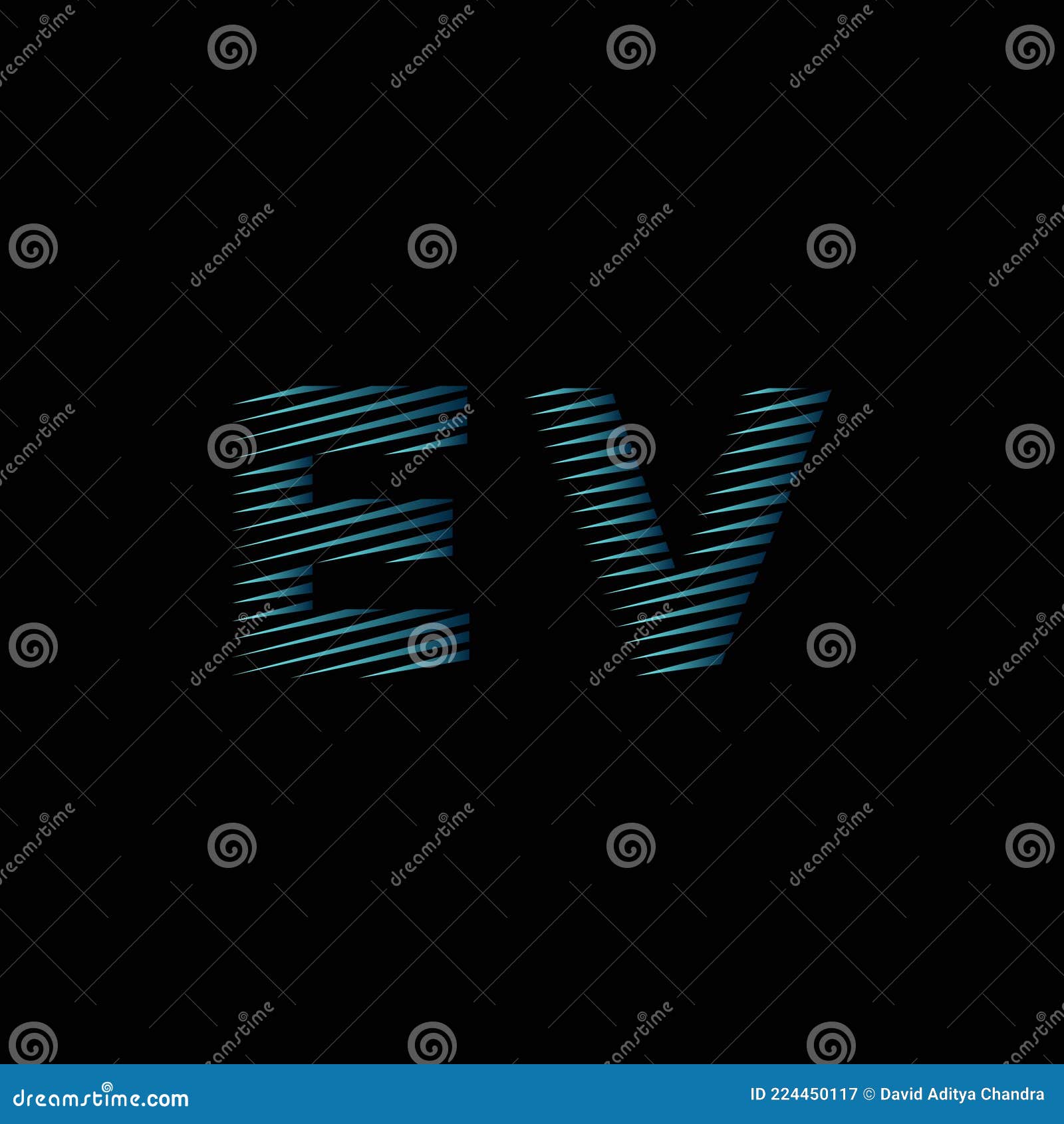 EV Monogram Lines Style Blue Light Vector Stock Vector - Illustration ...
