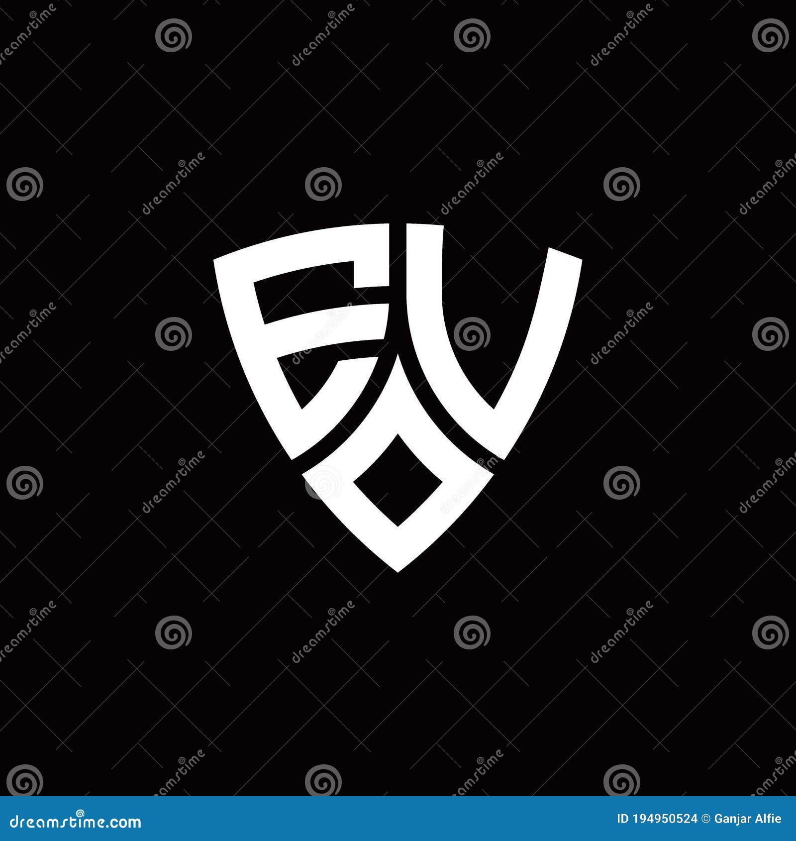 EV Monogram Logo with Modern Shield Style Design Template Stock Vector ...