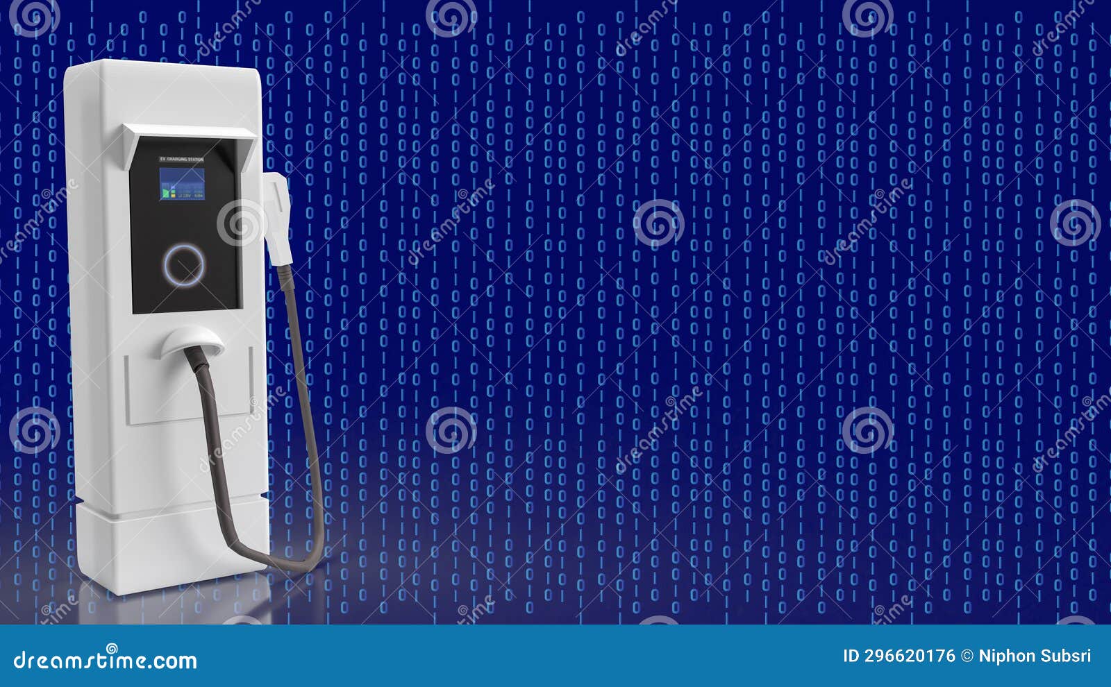 Ev Station on Digital Background for Technology Concept 3d Rendering ...
