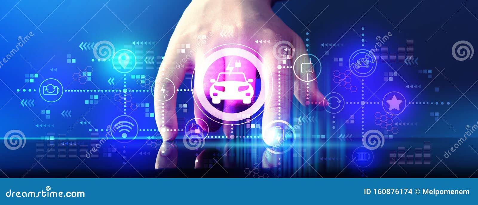 EV with tablet computer stock photo. Image of diagram - 160876174