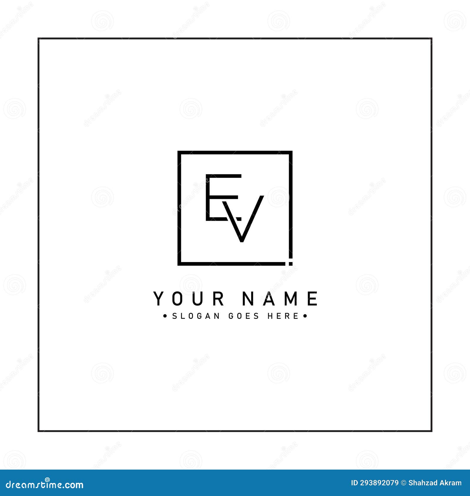 EV Vector Logo Template - Simple Icon for Initial Letter E and V ...