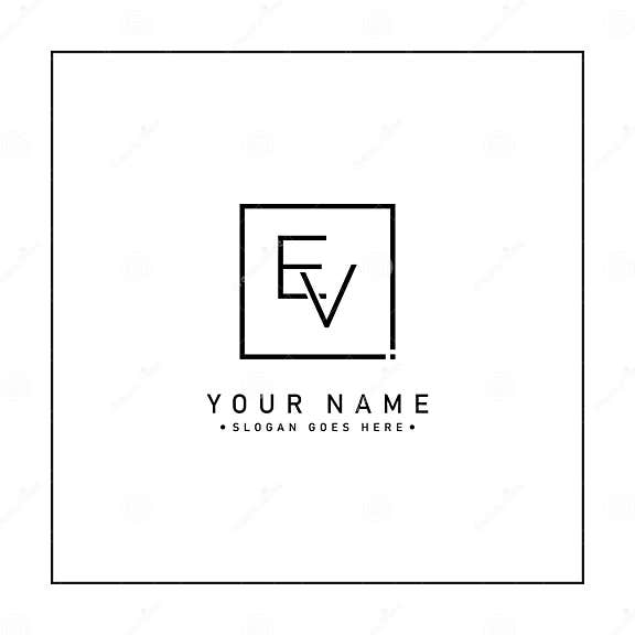 EV Vector Logo Template - Simple Icon for Initial Letter E and V ...