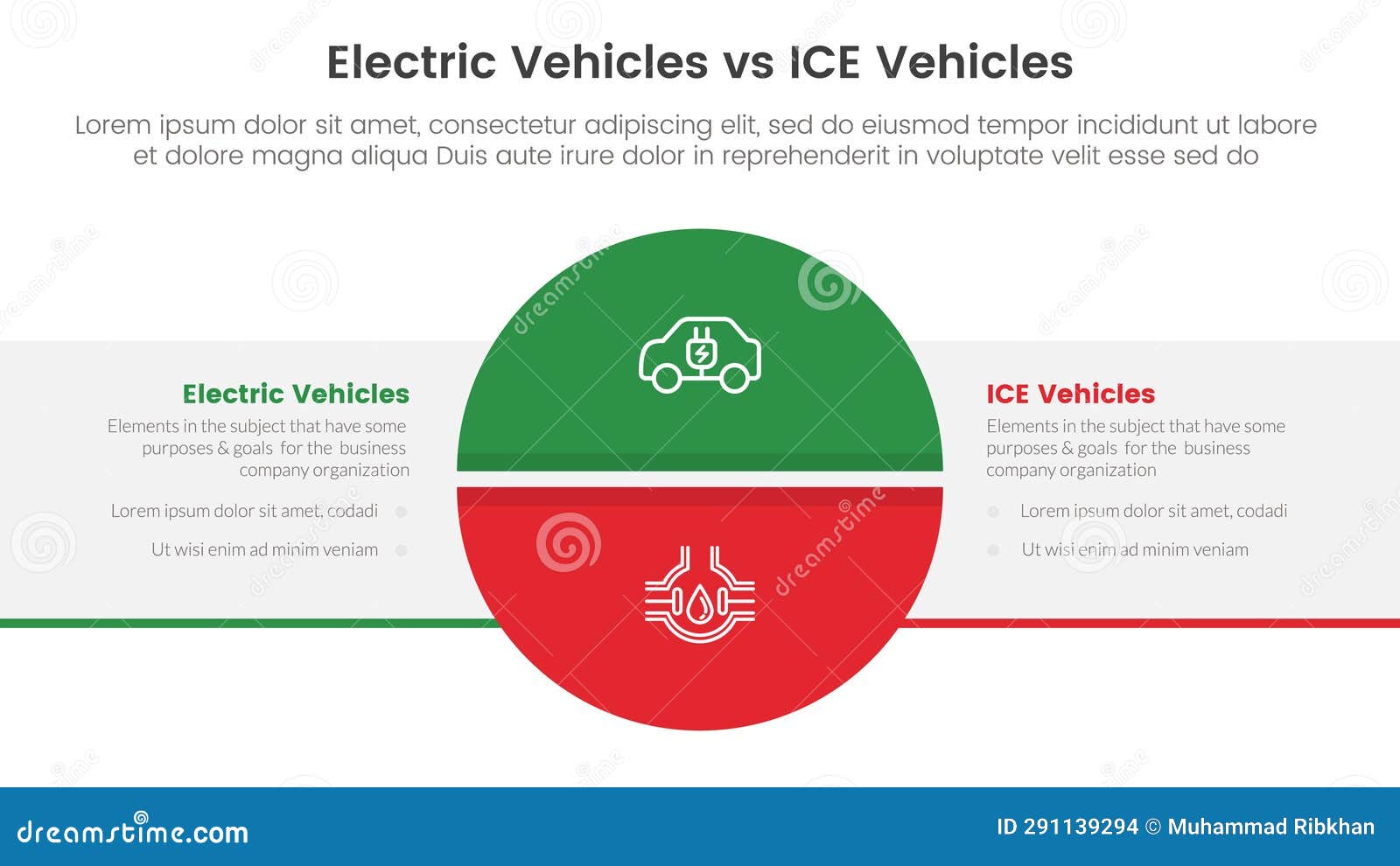 Ev Vs Ice Electric Vehicle Comparison Concept for Infographic Template ...