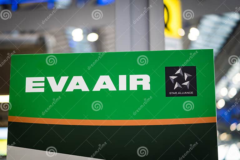 Eva Air Logo Signboard at Check-in Counter Editorial Stock Image ...