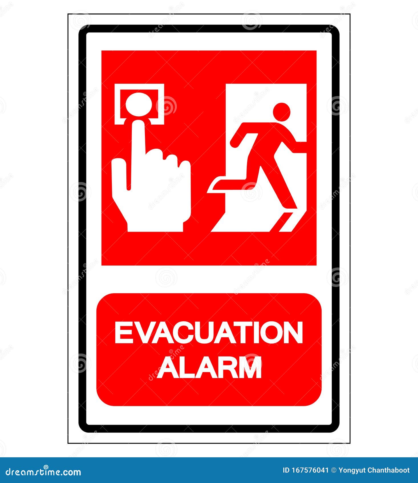 Evacuation Alarm Symbol Sign ,Vector Illustration, Isolate on White ...