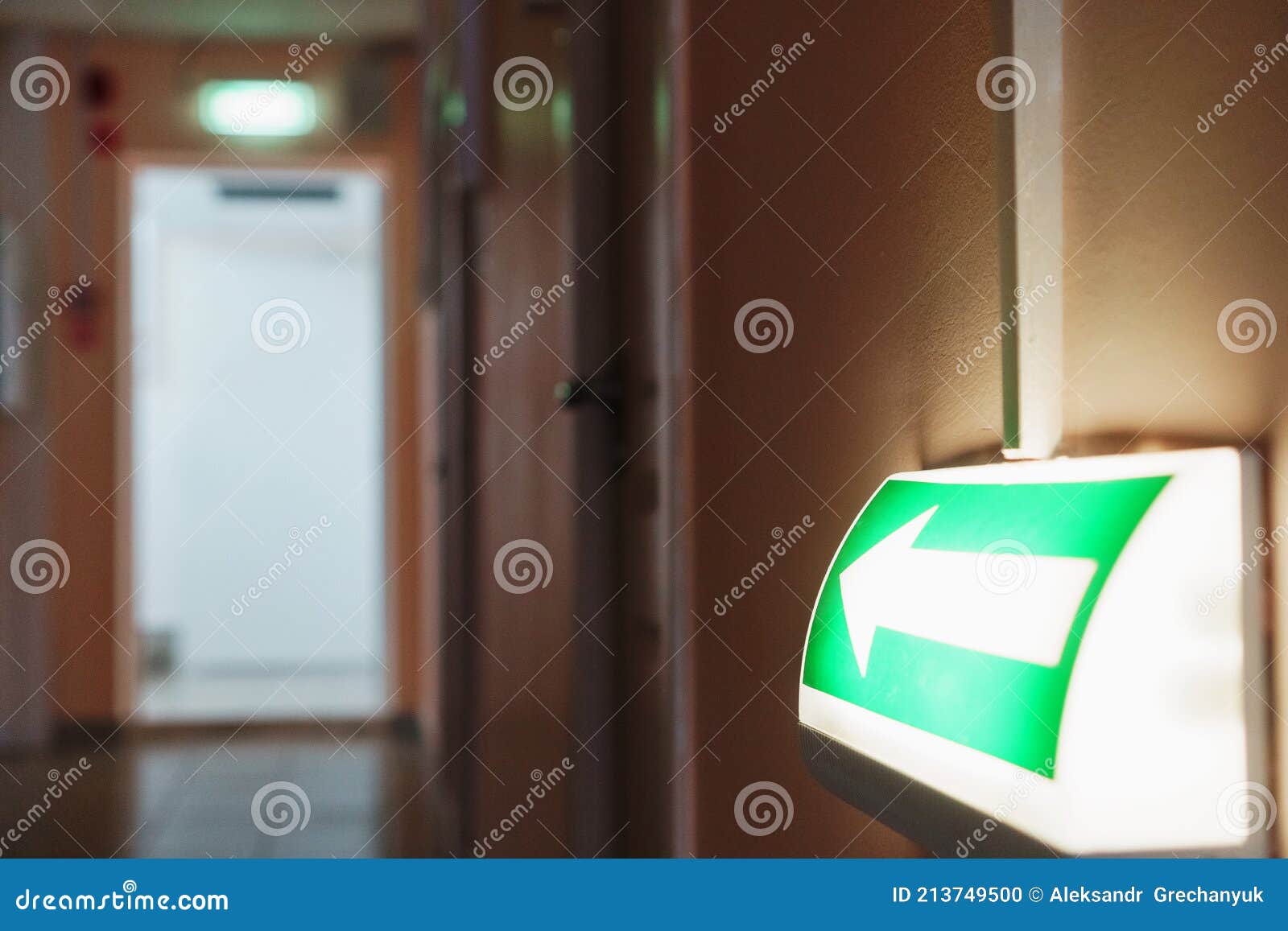 Evacuation Arrow with Illumination from the Building To the Room ...