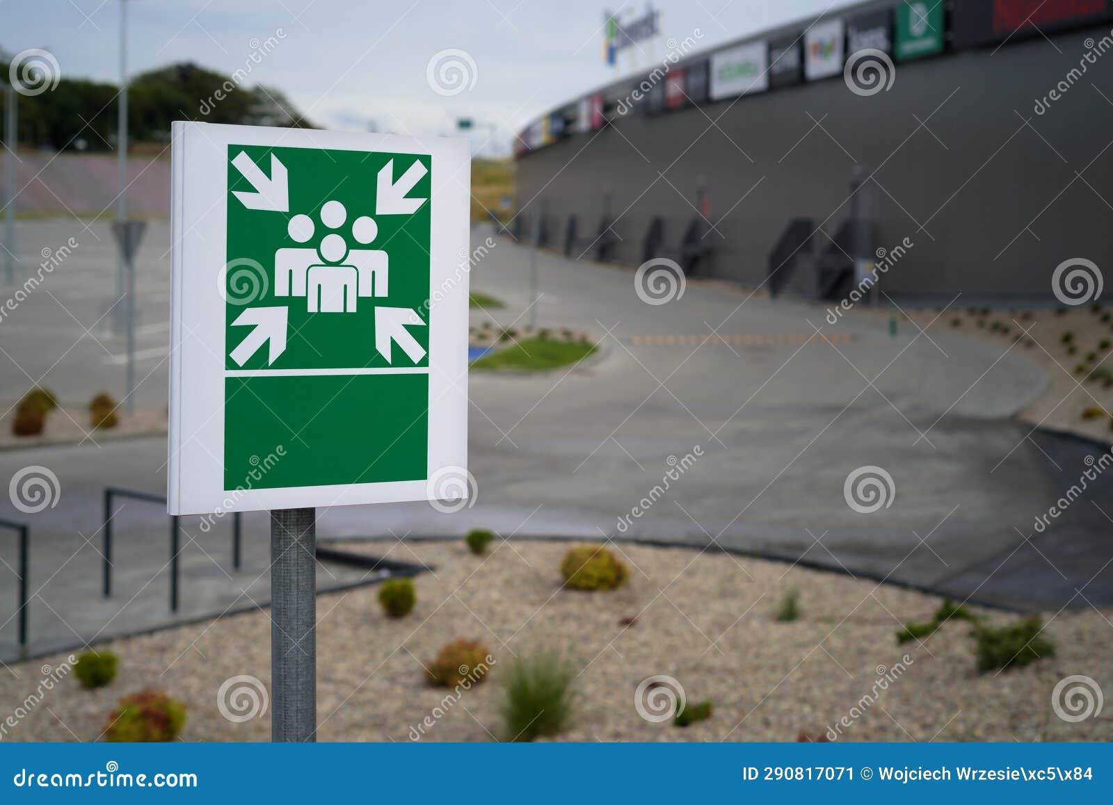 EVACUATION ASSEMBLY POINT stock image. Image of management - 290817071