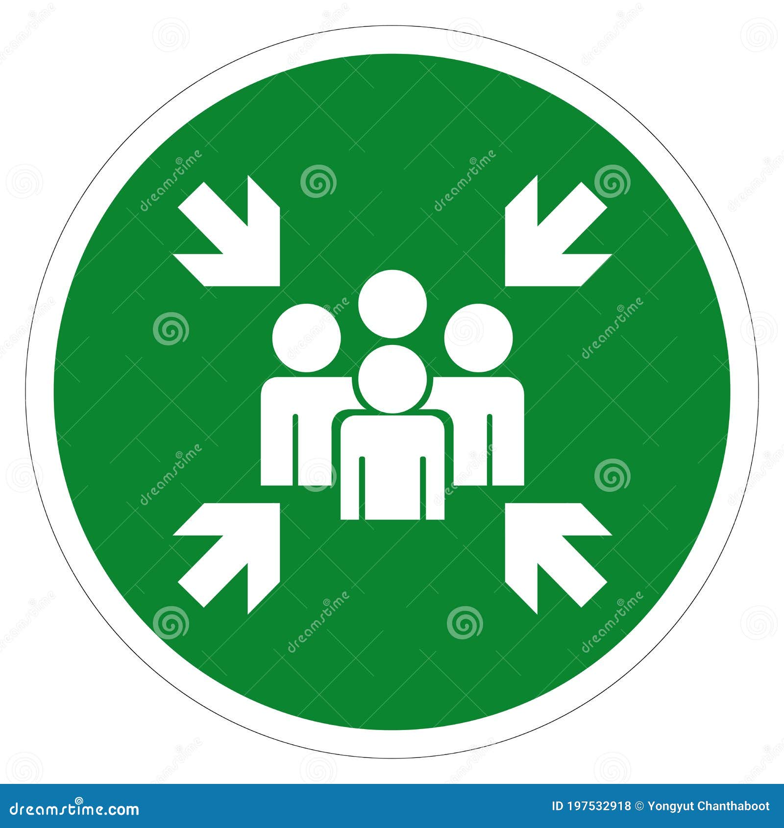Evacuation Assembly Point Symbol Sign, Vector Illustration, Isolated on ...