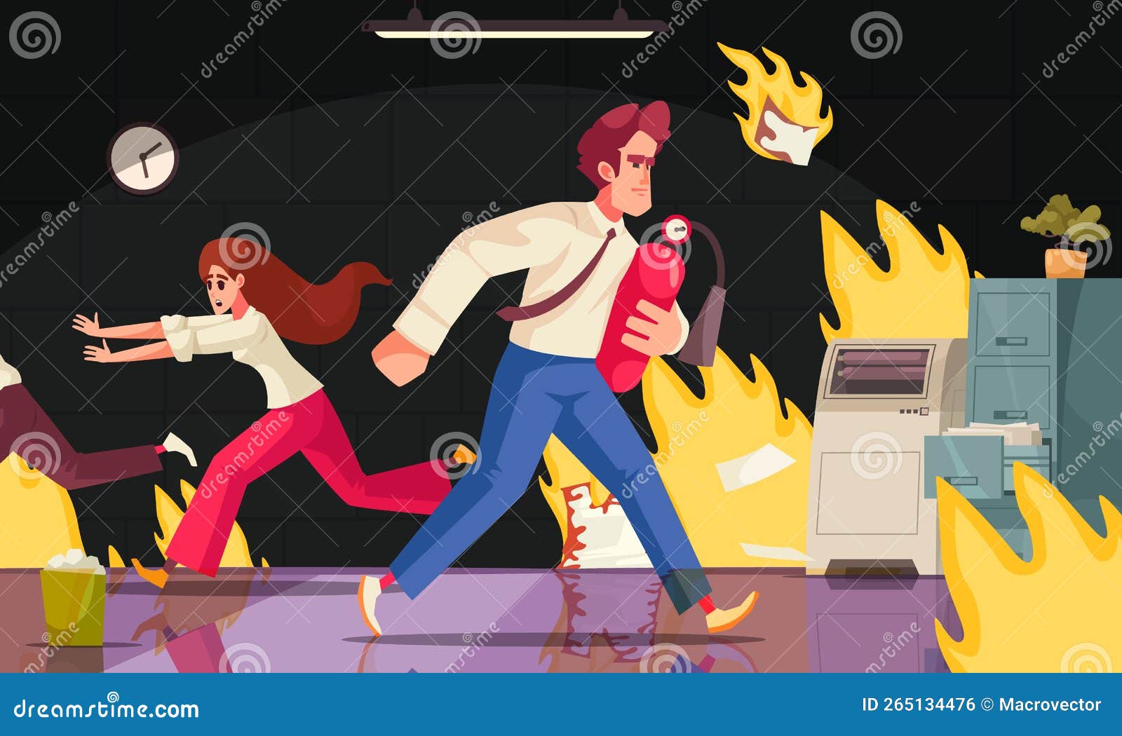 Evacuation Cartoon Poster stock vector. Illustration of training ...