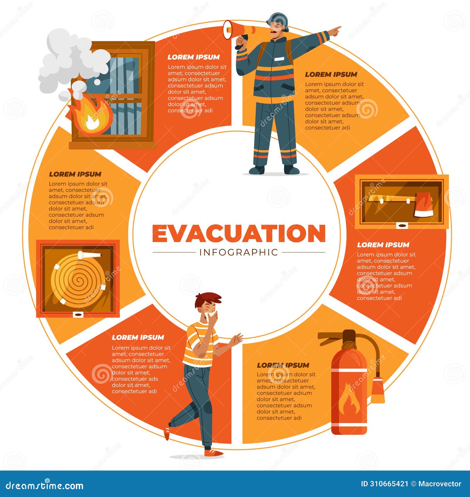 Evacuation Hand Drawn Cartoon Infographics Stock Illustration ...