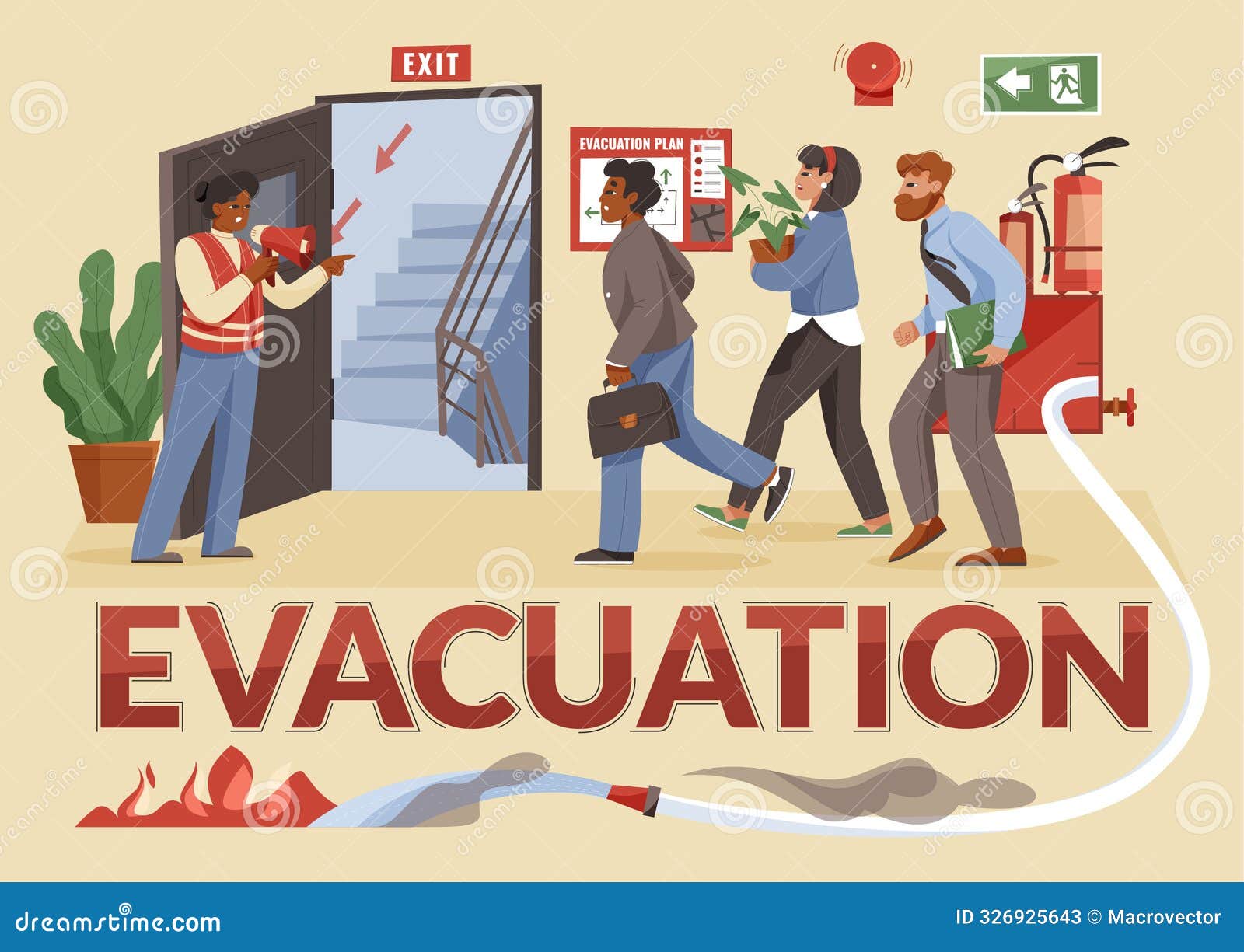 Evacuation Hand Drawn Cartoon Infographics Stock Image | CartoonDealer ...