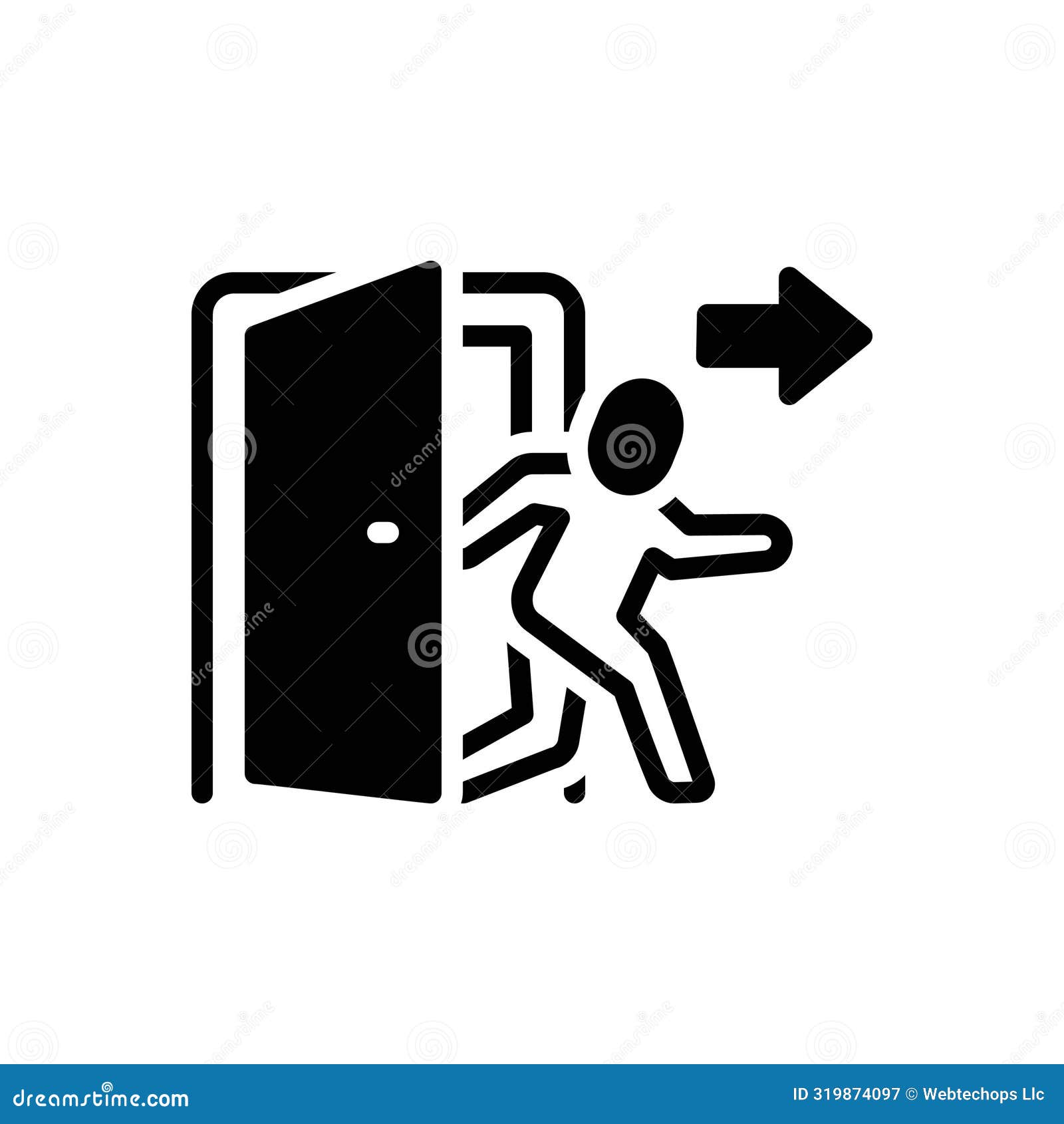 Egress, Evacuation, Exit Icon Vector Illustration | CartoonDealer.com ...