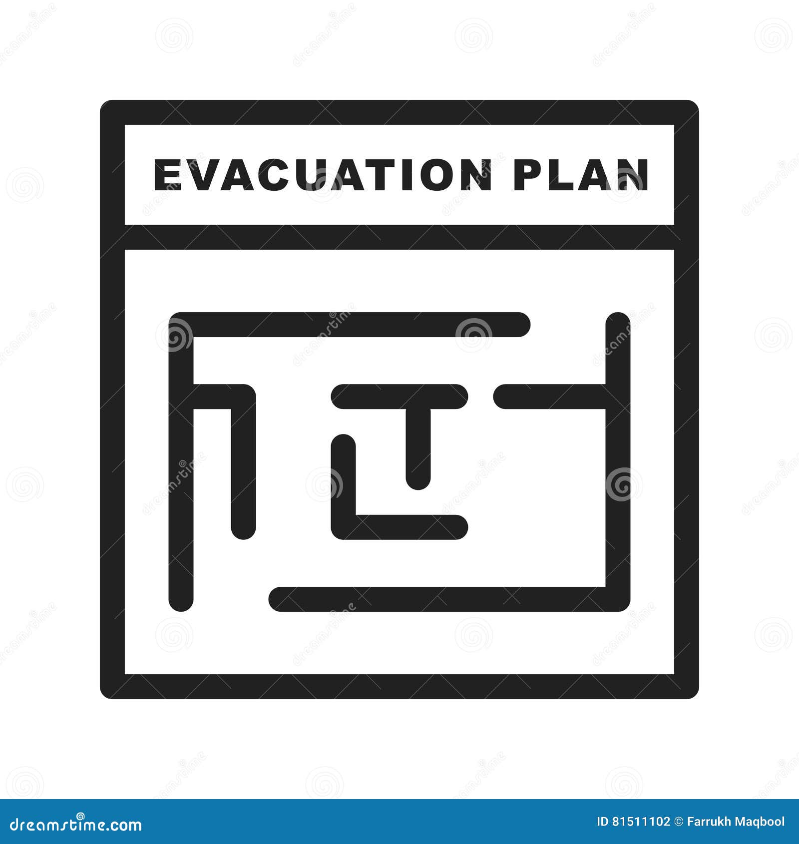 Evacuation Plan stock vector. Illustration of sign, escape - 81511102