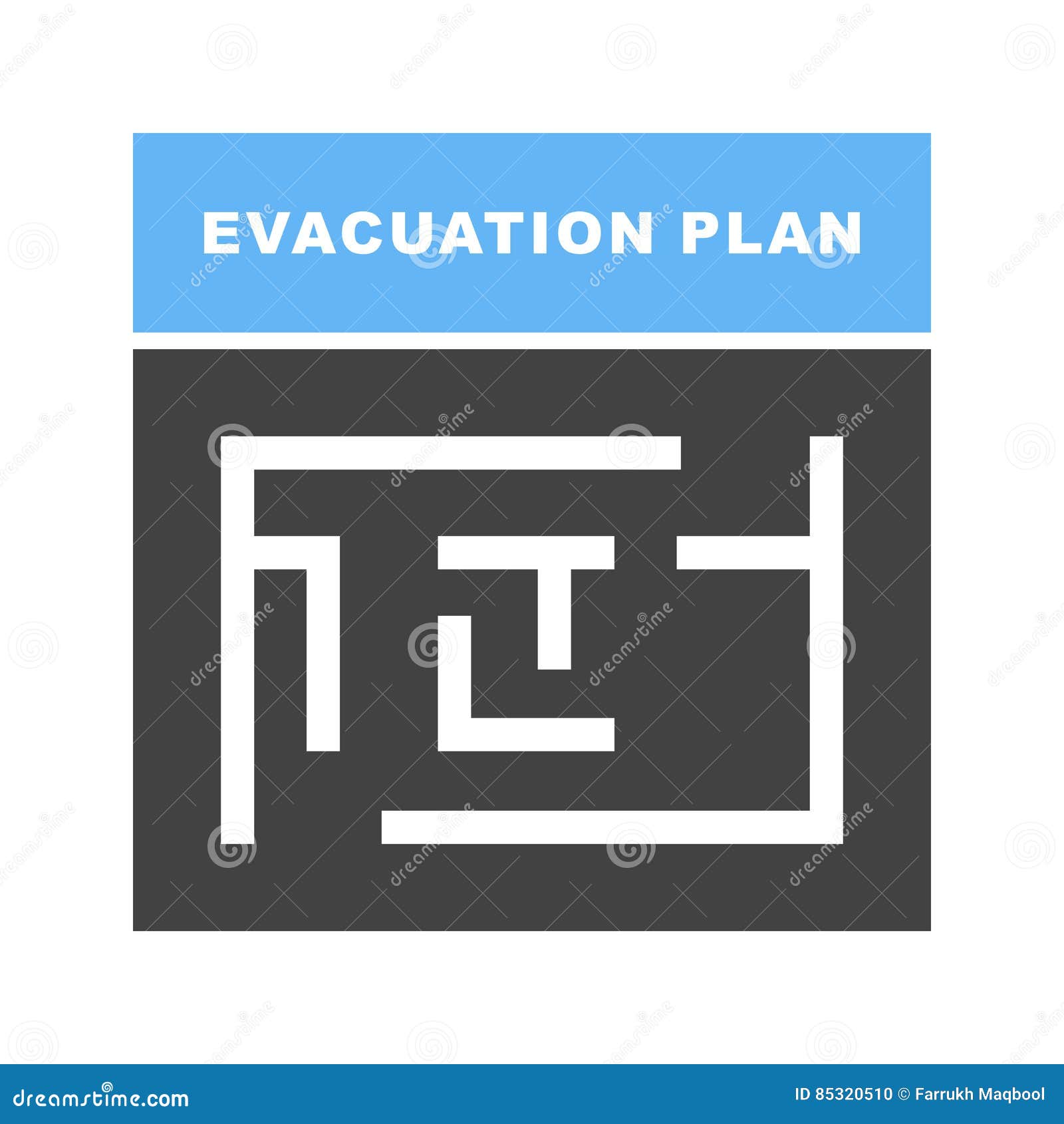 Evacuation Plan stock vector. Illustration of vector - 85320510
