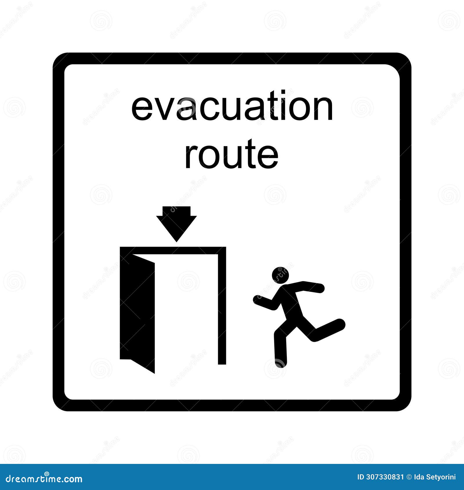 Evacuation Route Direction Icon Stock Illustration | CartoonDealer.com ...