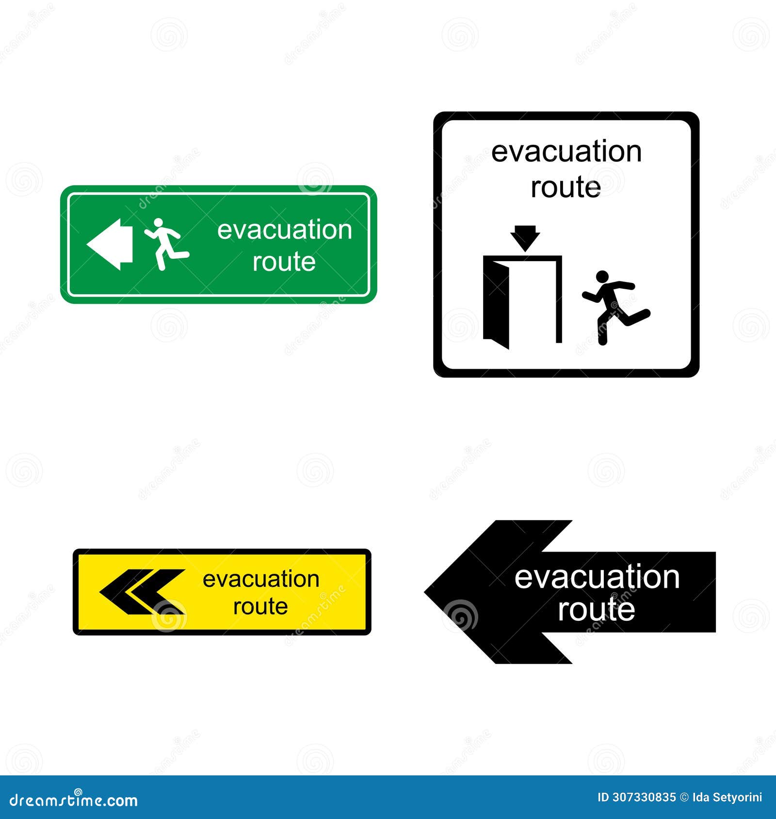 Evacuation Route Sign. Stock Photography | CartoonDealer.com #35003744
