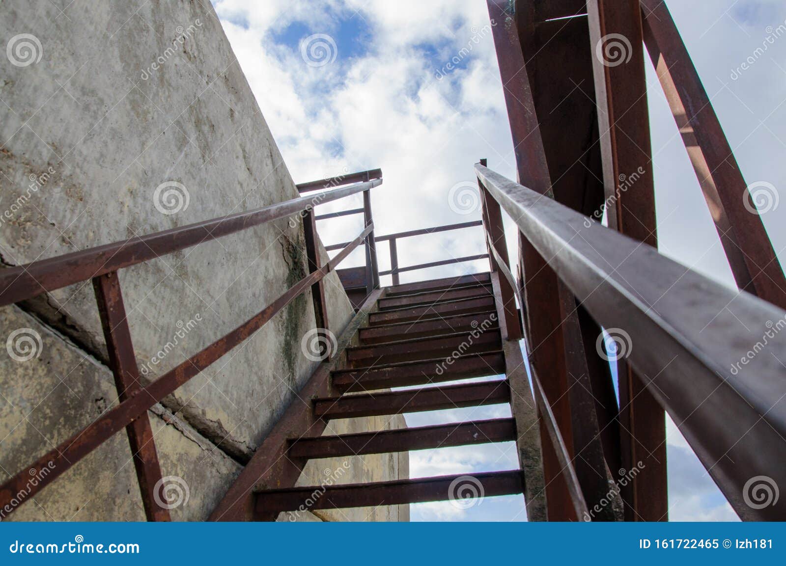 Evacuation Staircase Leading To a Rooftop of a Building Stock Image ...