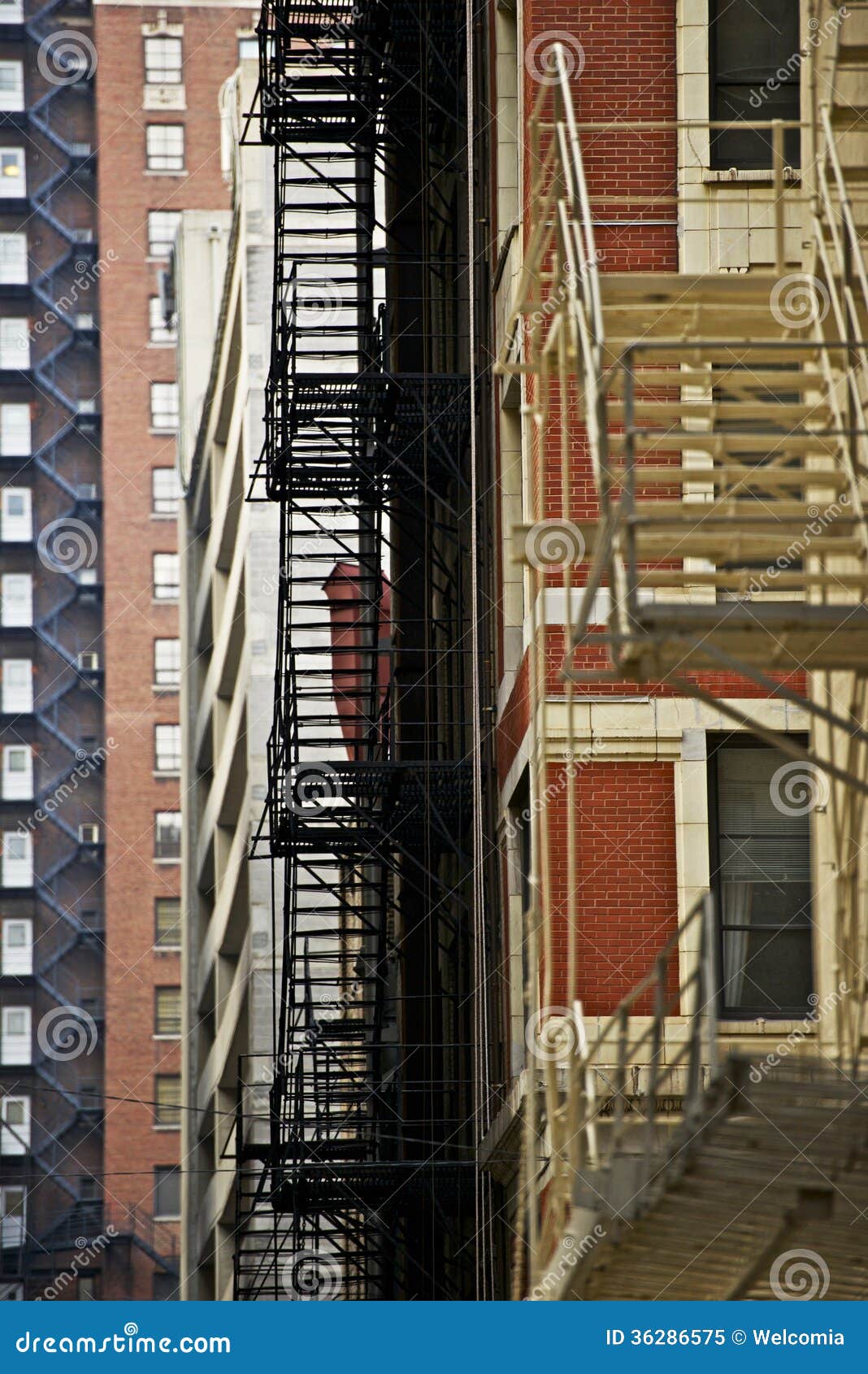 Evacuation Stairs Mounted On A Building Royalty-Free Stock Photography ...