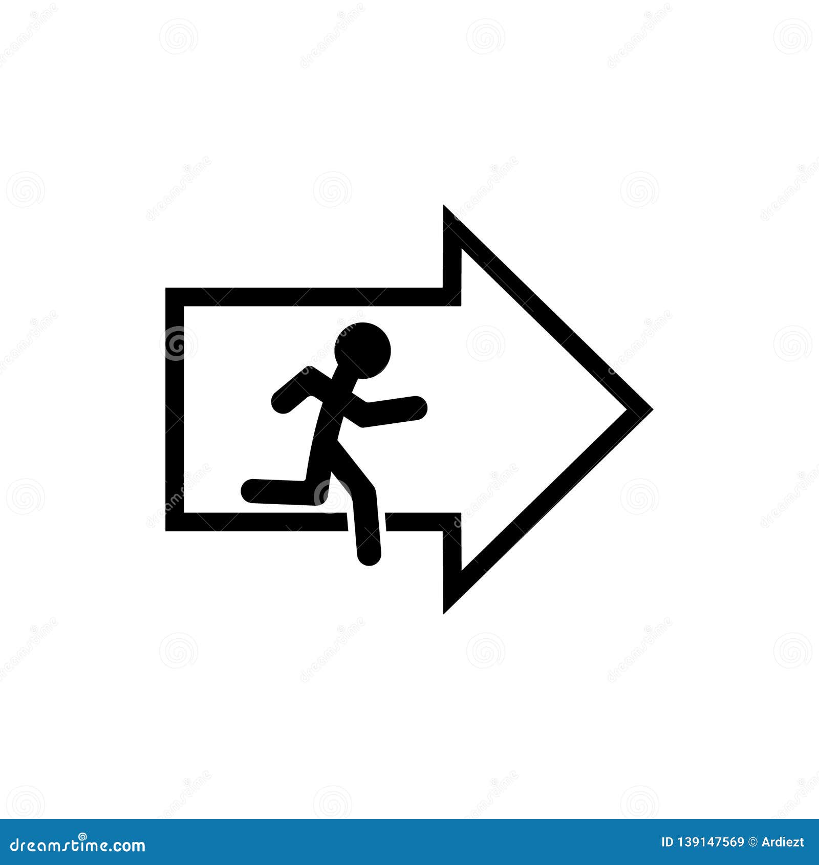 Evacuation Vector Icon, Escape Symbol Stock Vector - Illustration of ...