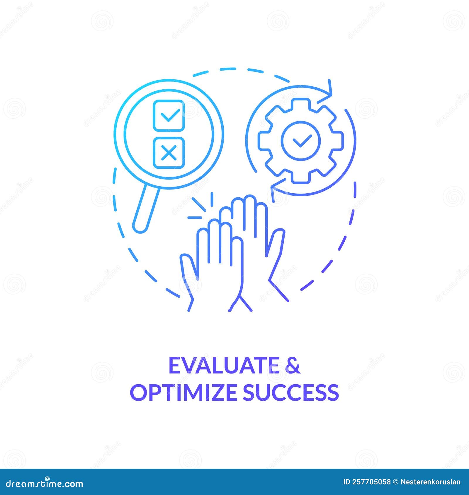 Evaluate And Optimize Success Concept Icon Cartoon Vector ...