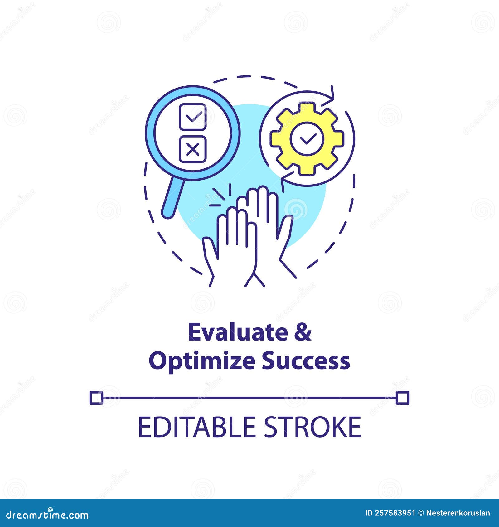 Evaluate and Optimize Success Concept Icon Stock Vector - Illustration ... Evaluate and Optimize Success Concept Icon Stock Vector - Illustration ...