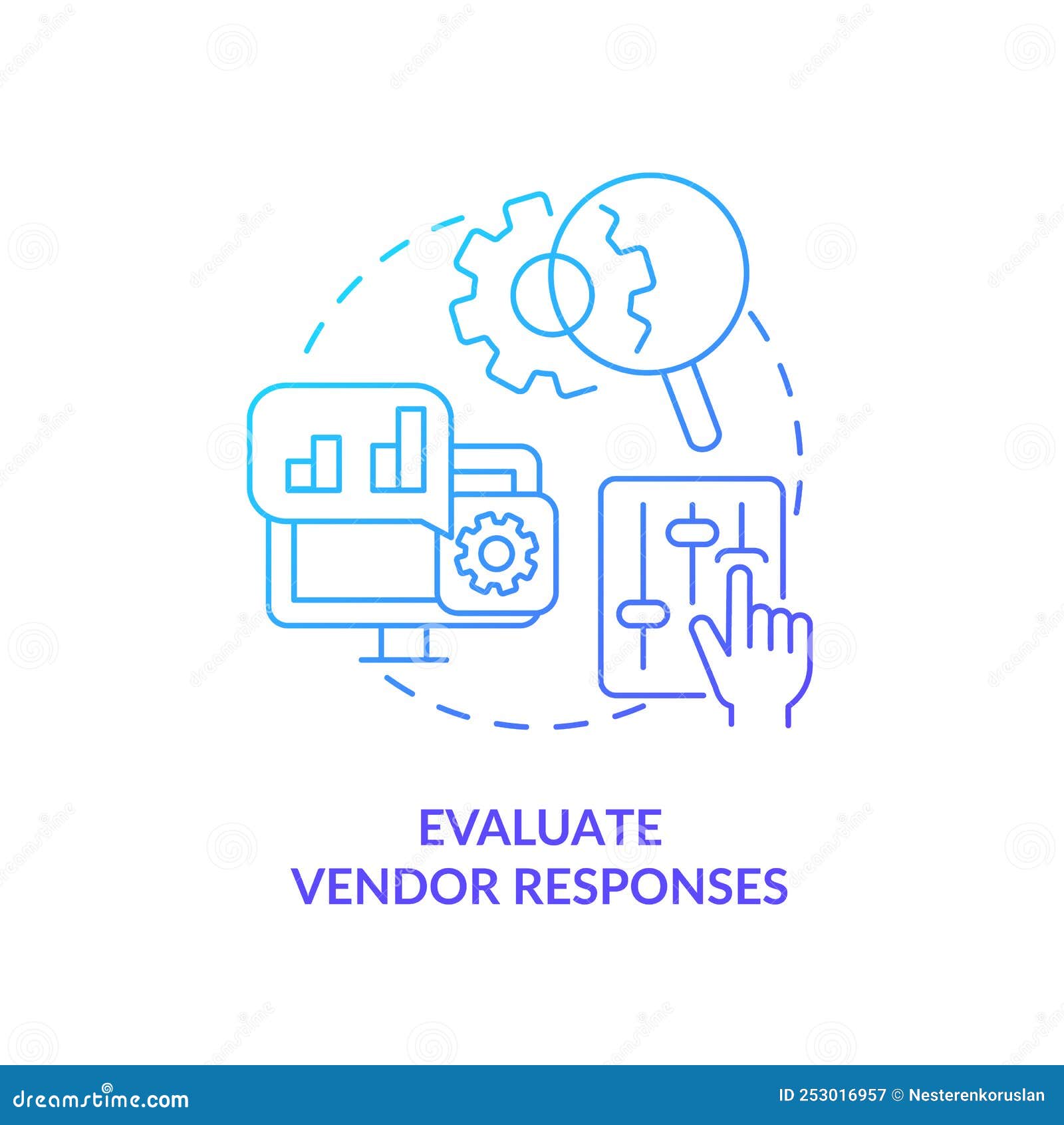 Evaluate Vendor Responses Blue Gradient Concept Icon Stock Vector ... Evaluate Vendor Responses Blue Gradient Concept Icon Stock Vector ...
