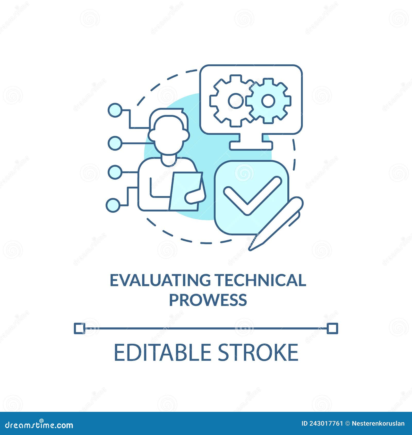 Evaluating Technical Prowess Turquoise Concept Icon Stock Vector ...
