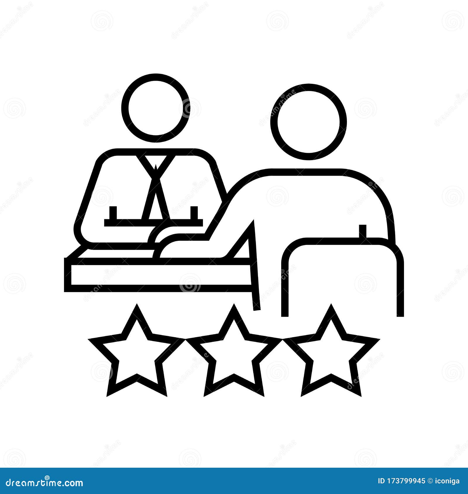 Evaluating Work Line Icon, Concept Sign, Outline Vector Illustration ...