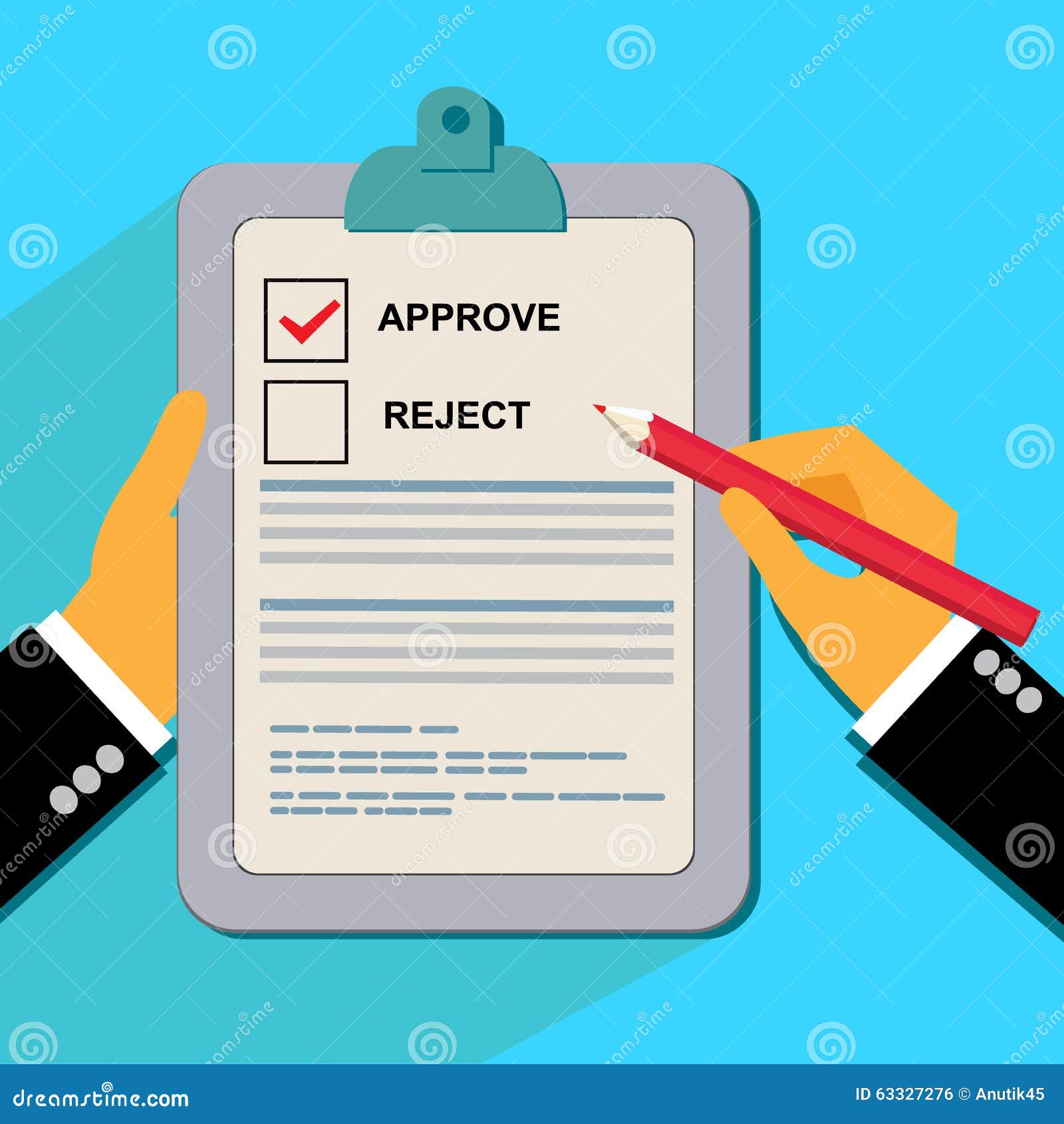 Evaluation, Approve, Check, Flat Design For Web Stock Photo - Image ...