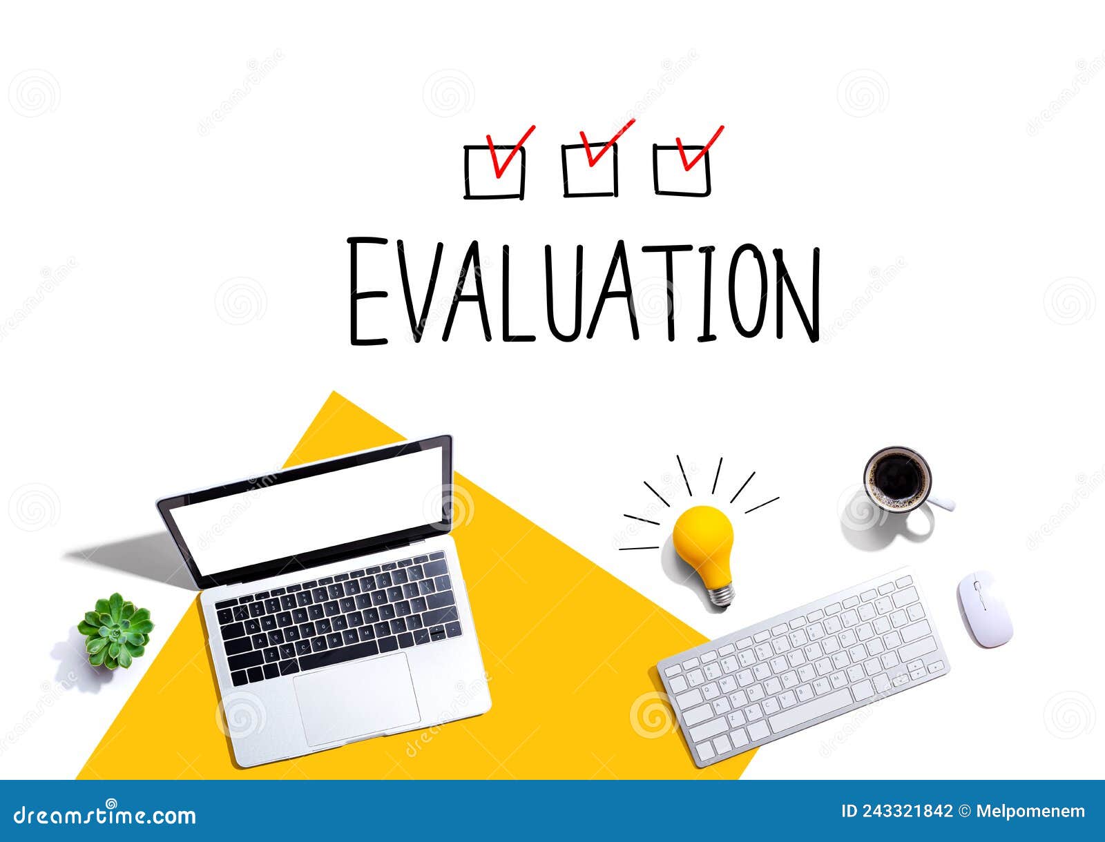 Evaluation with Computers and a Lightbulb Stock Illustration ...