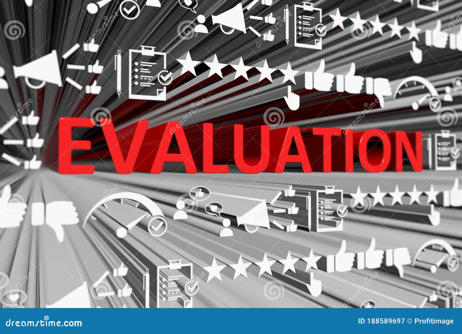 EVALUATION Concept Blurred Background Editorial Photography ...