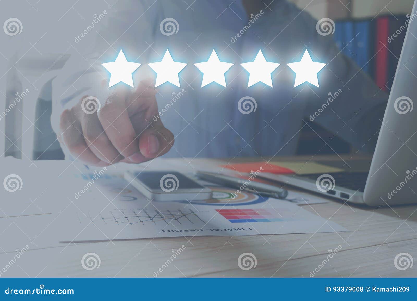 Evaluation Concept. Businessman Pointing Five Star To Increase Rating ... Evaluation Concept. Businessman Pointing Five Star To Increase Rating ...
