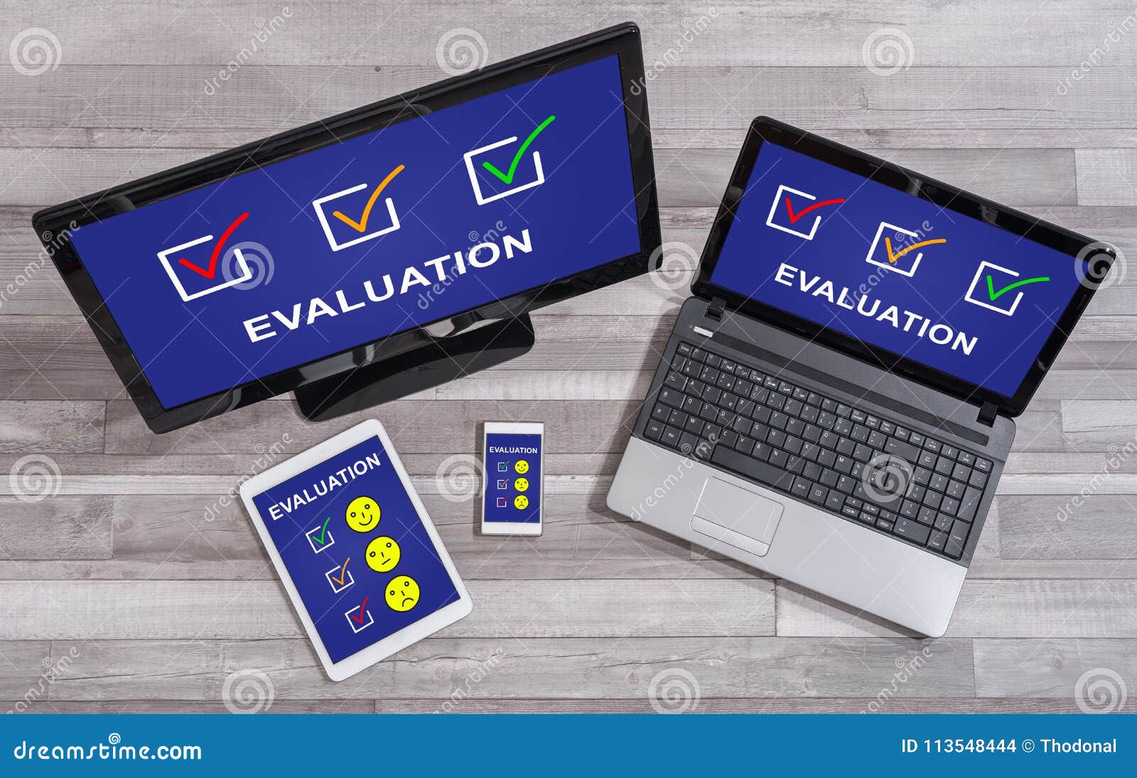 Evaluation Concept on Different Devices Stock Photo - Image of ...