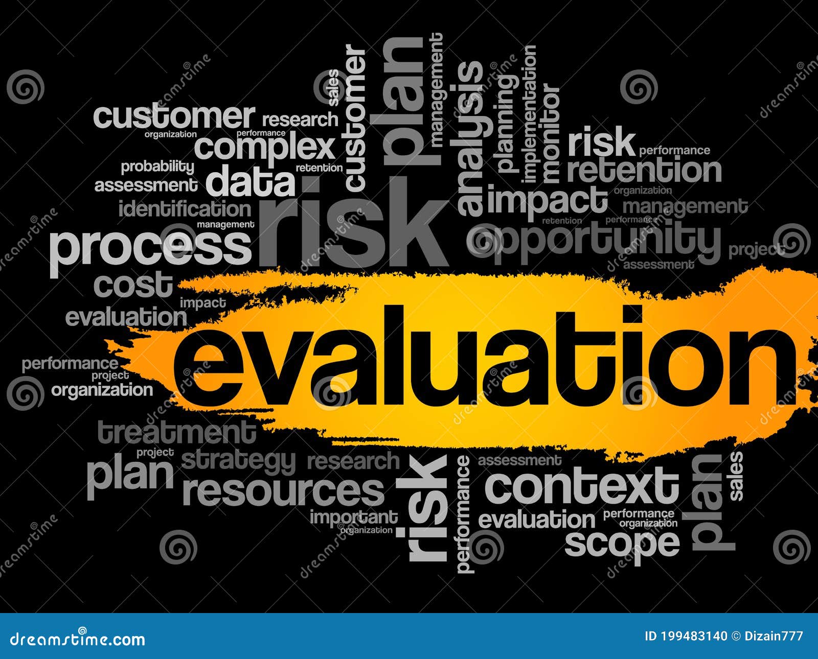Evaluation Word Cloud Background Stock Illustration - Illustration of ...