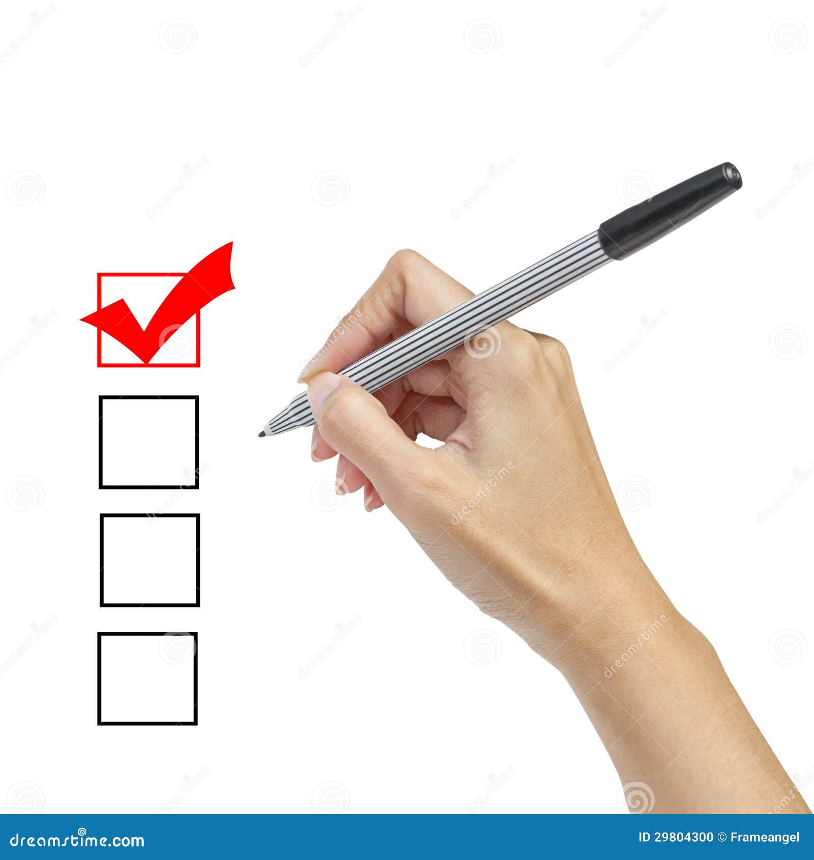 Evaluation Form and Hand Check Stock Photo - Image of highlighter ...