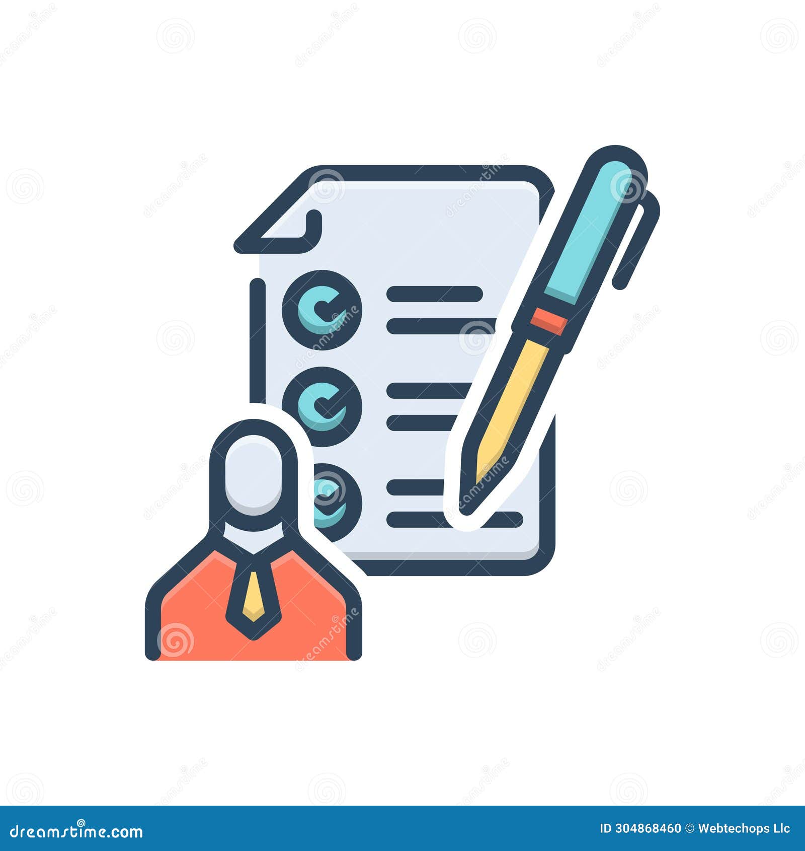 Color Illustration Icon for Evaluation, Assessment and Sheet Stock ...