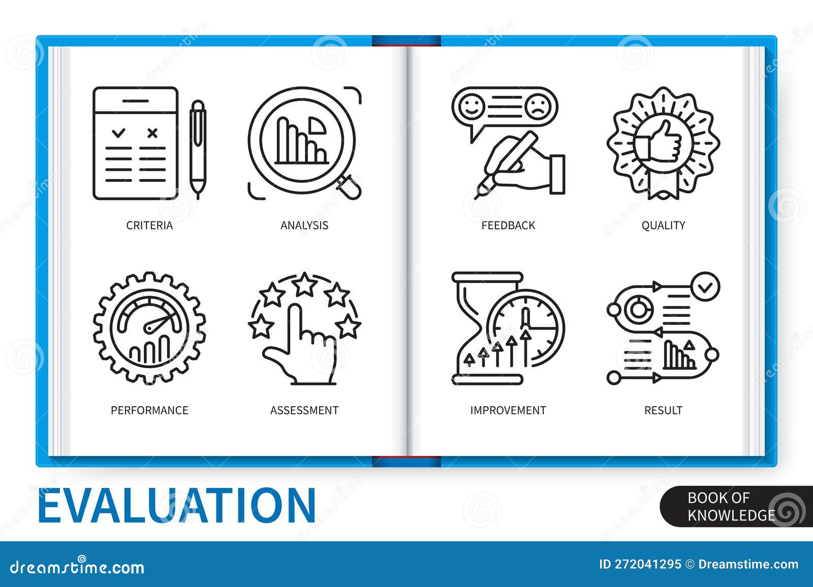 Evaluation Infographics Linear Elements Set Stock Illustration ...