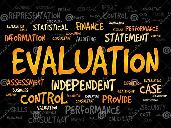 EVALUATION Word Cloud Background Stock Illustration - Illustration of ...