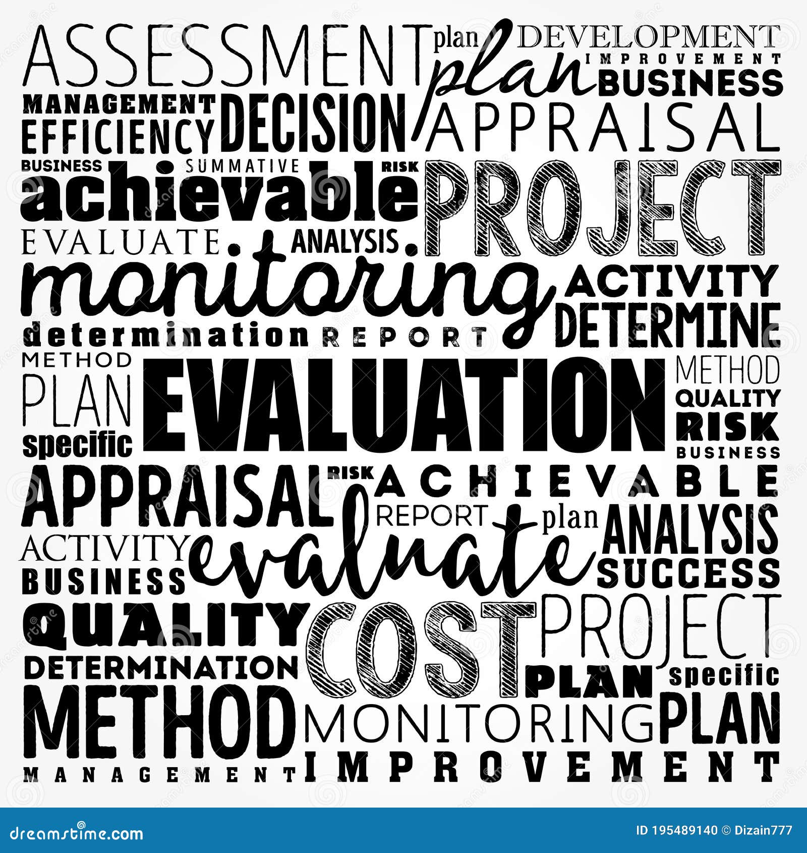 Evaluation Word Cloud Collage, Business Concept Background Stock ...
