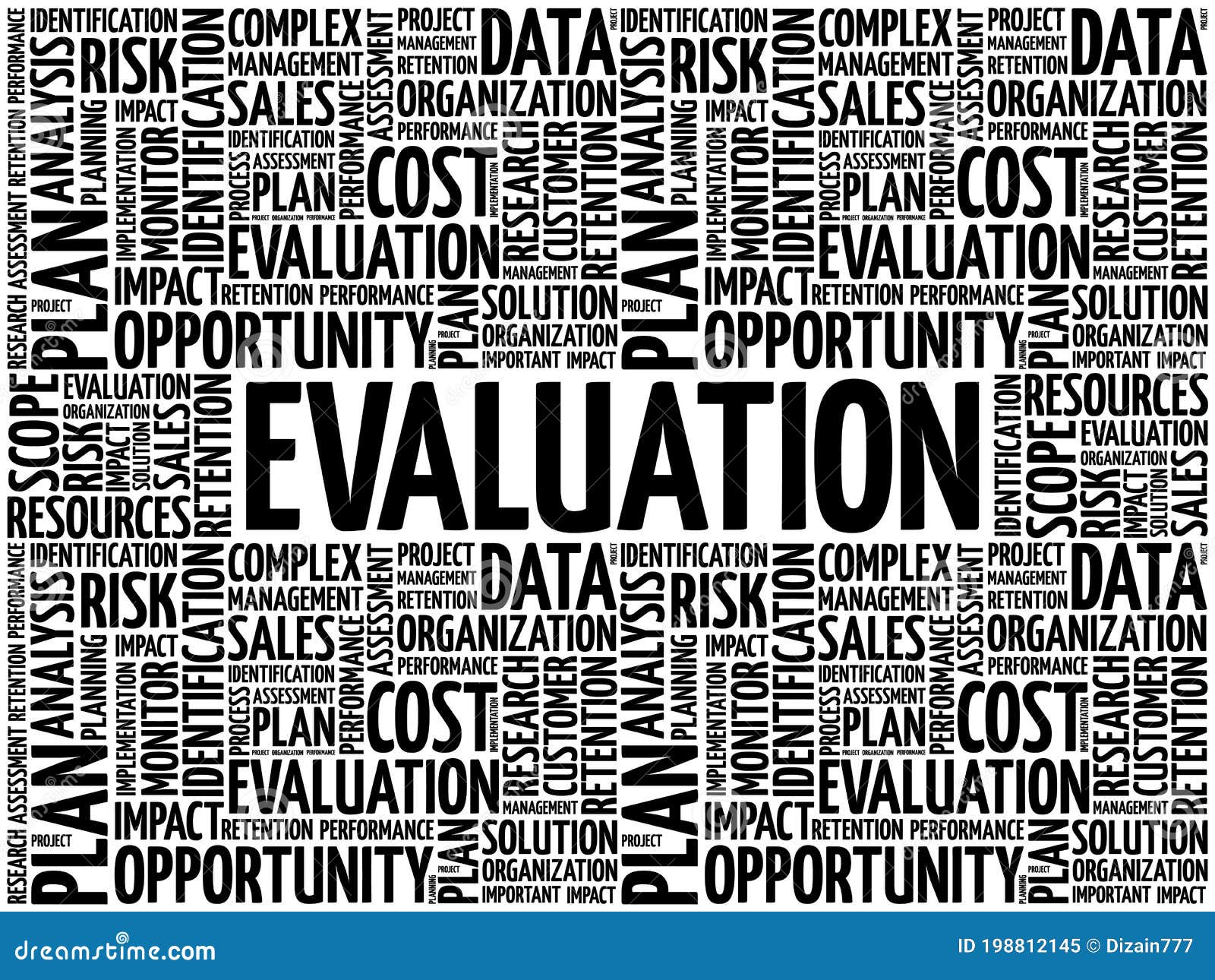 Evaluation Word Cloud Collage Stock Illustration - Illustration of ...