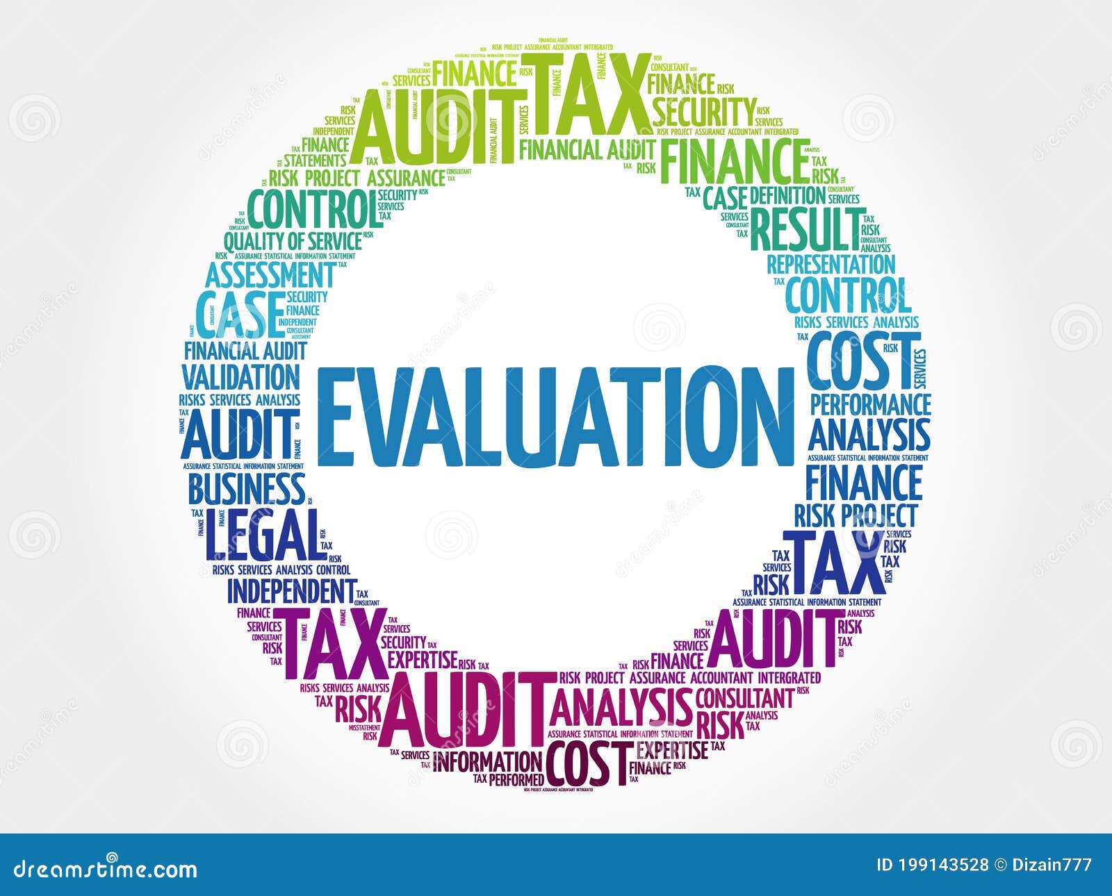 EVALUATION Word Cloud Collage Stock Illustration - Illustration of ...